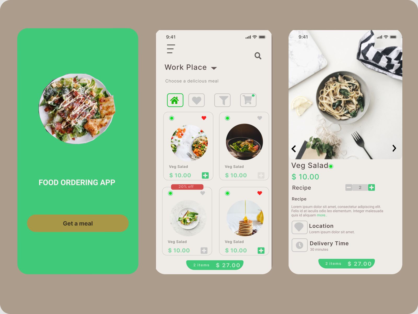Food ordering app by ari kelly on Dribbble