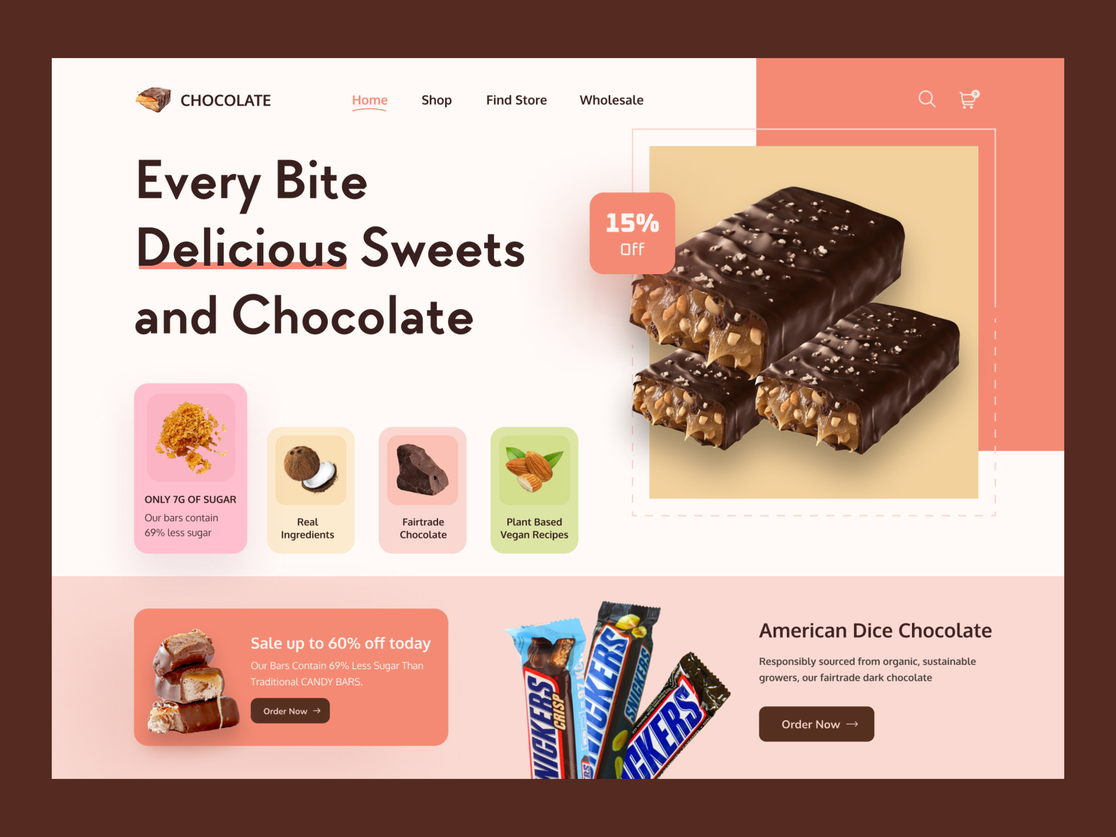 Sweet Chocolate Web Header concept 🍫 by Limon Hossain on Dribbble