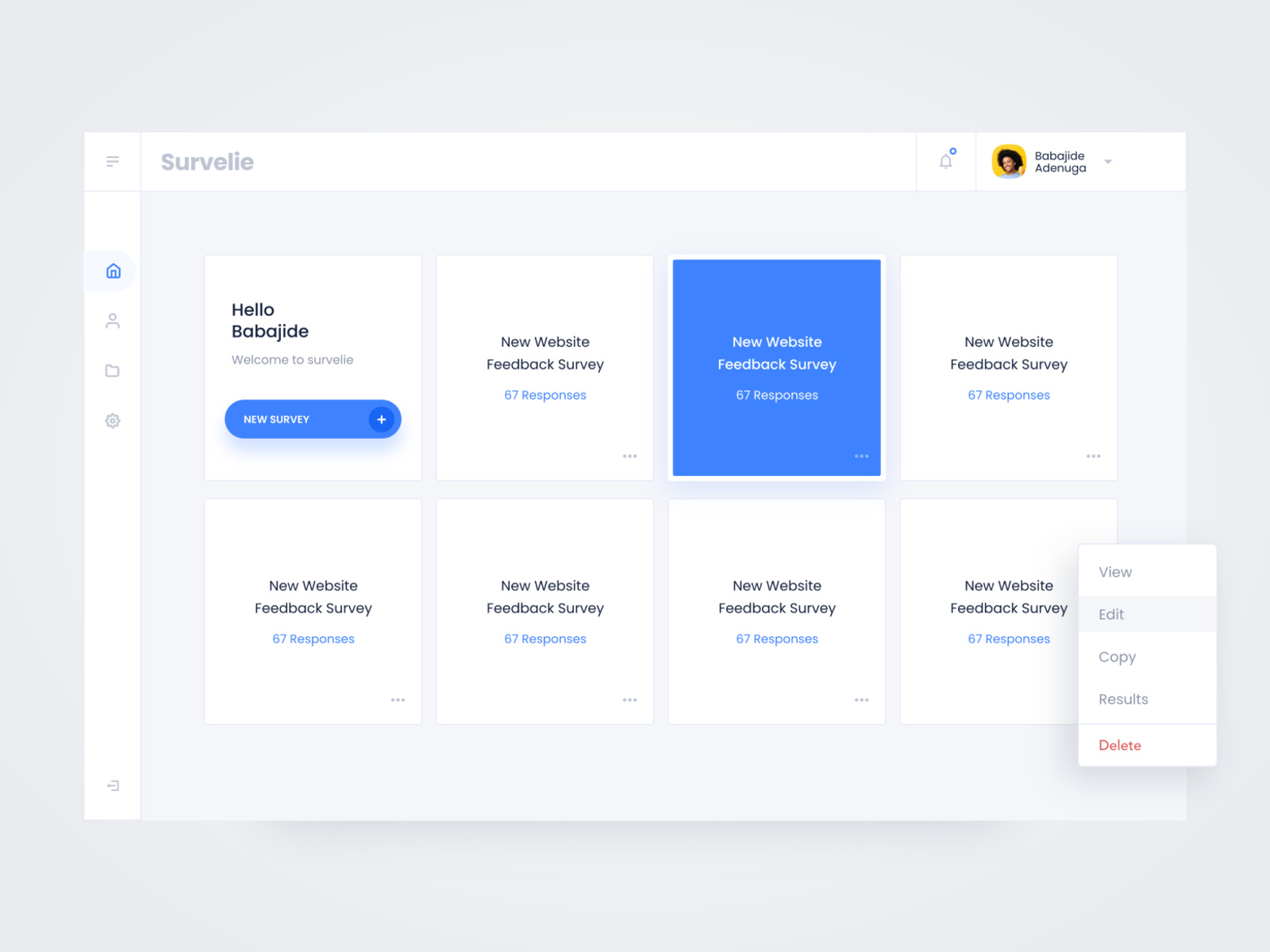 Survey Dashboard by Parklins Ifeanyichukwu on Dribbble