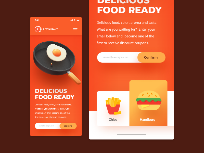 Food Mobile Website by Parklins on Dribbble