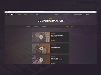 Concept website for KEXP by Sasha Pylypenko on Dribbble
