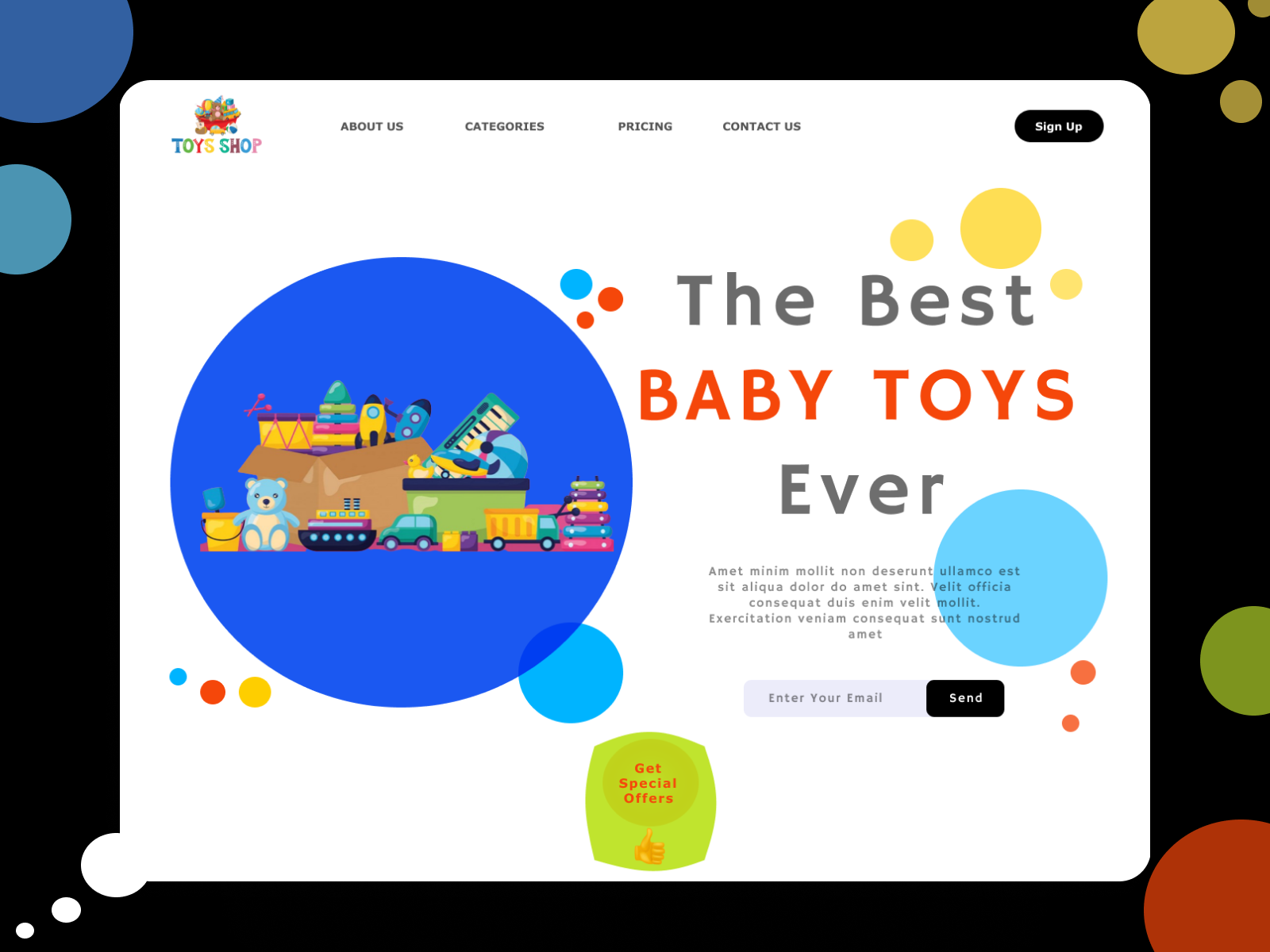 Hero Section ( Kids Toys ) by ash on Dribbble