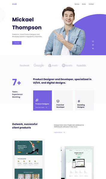 Mickael - Personal Website by Soni for TwFoo on Dribbble