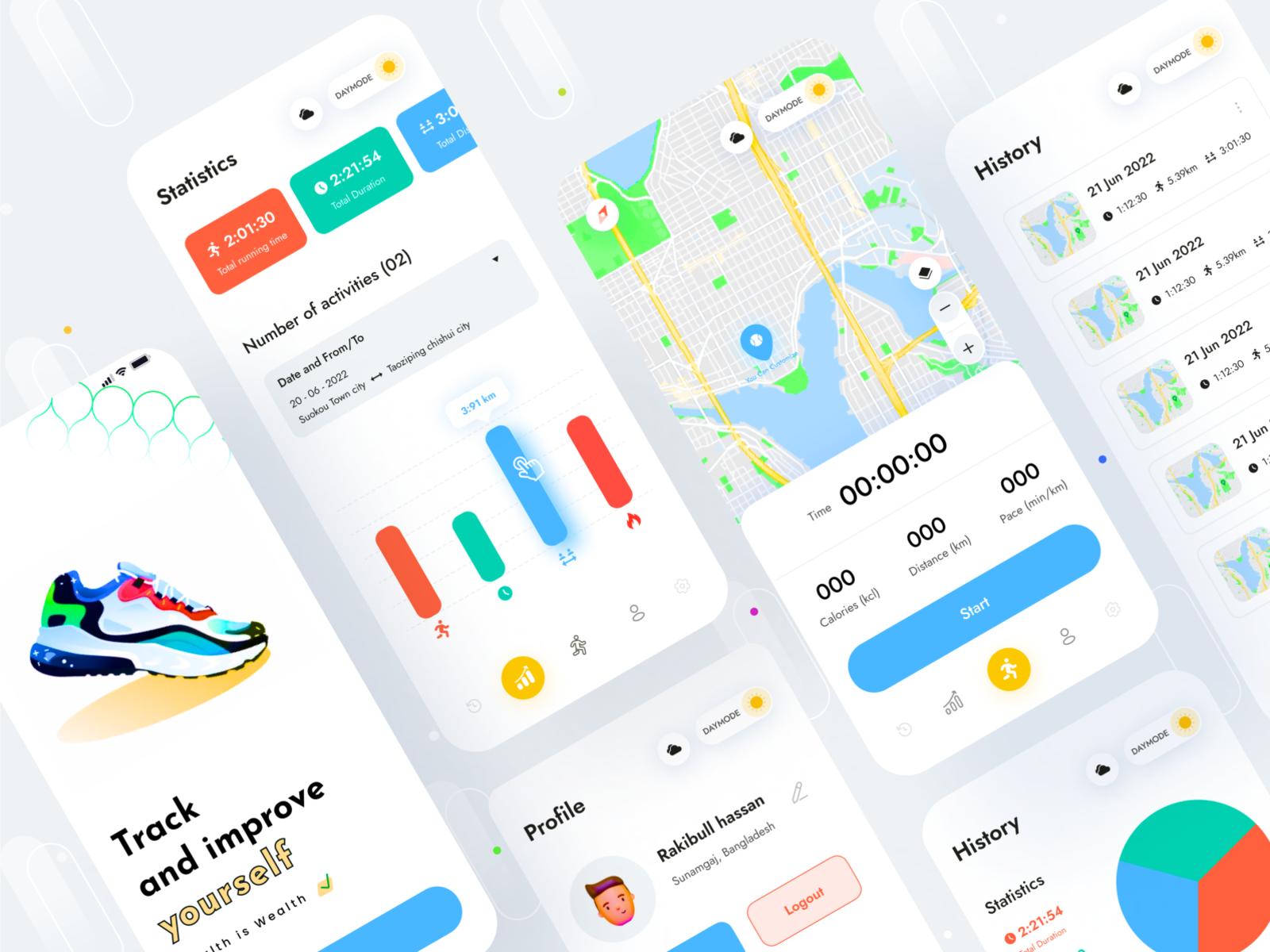 Steps Tracking App by Rakibull Hassan on Dribbble