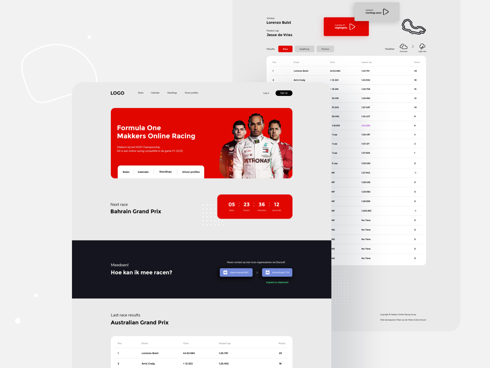 F1 Unofficial Competition Website Redesign by Demi Kwant on Dribbble