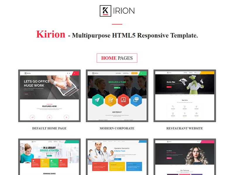 Kirion Multipurpose Html5 Responsive Template by HasThemes on Dribbble