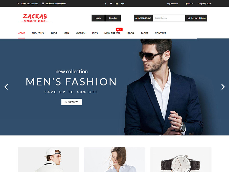 Zackas – WooCommerce WordPress Theme by HasThemes on Dribbble