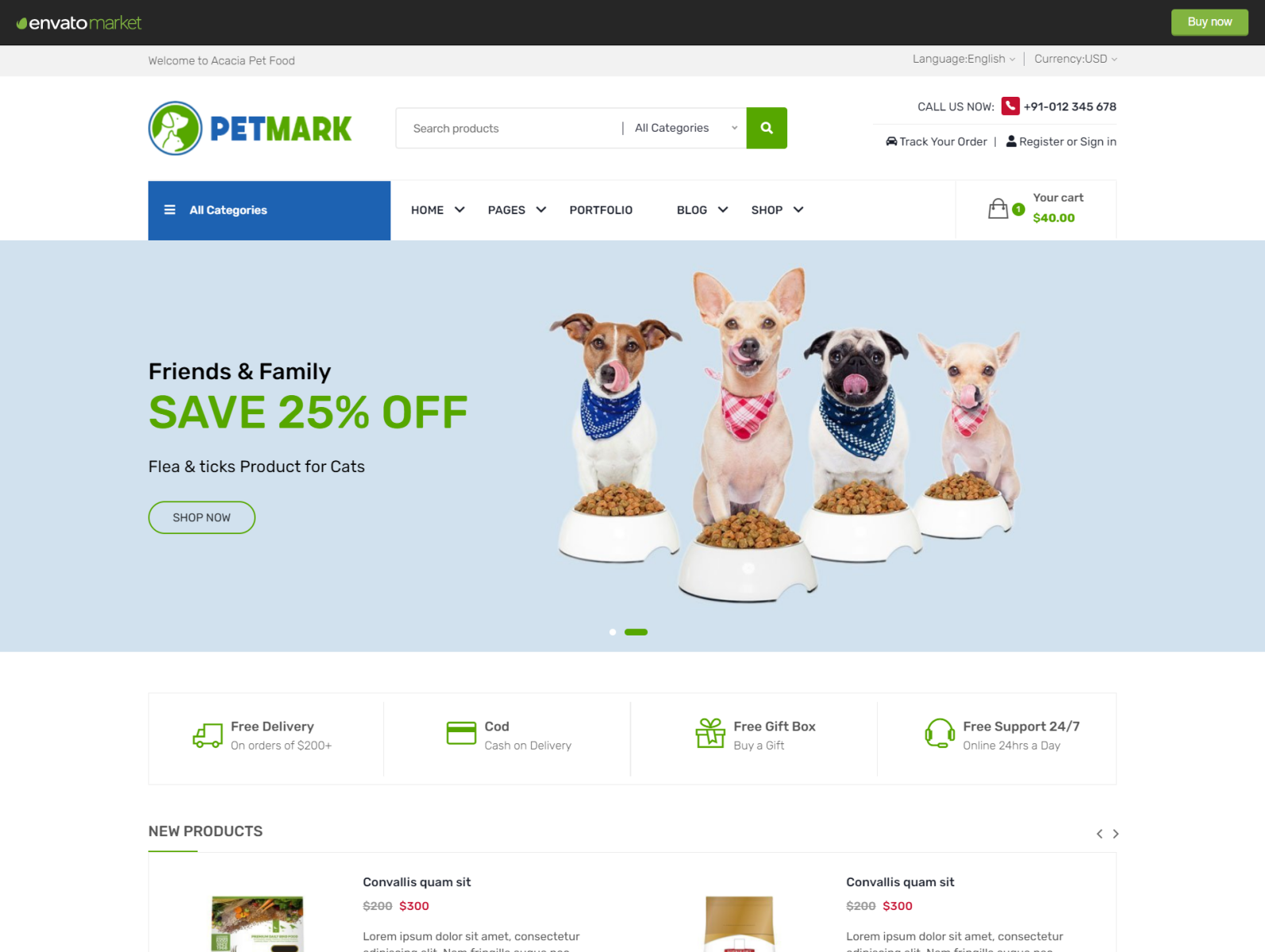 Petmark - Pet Food Shop HTML Template by HasTech on Dribbble