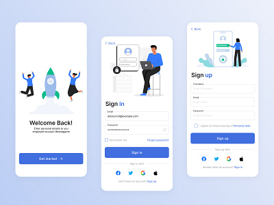 Mobile Sign in/ Sign up UI Design #001 by Ananthu Ganesh on Dribbble