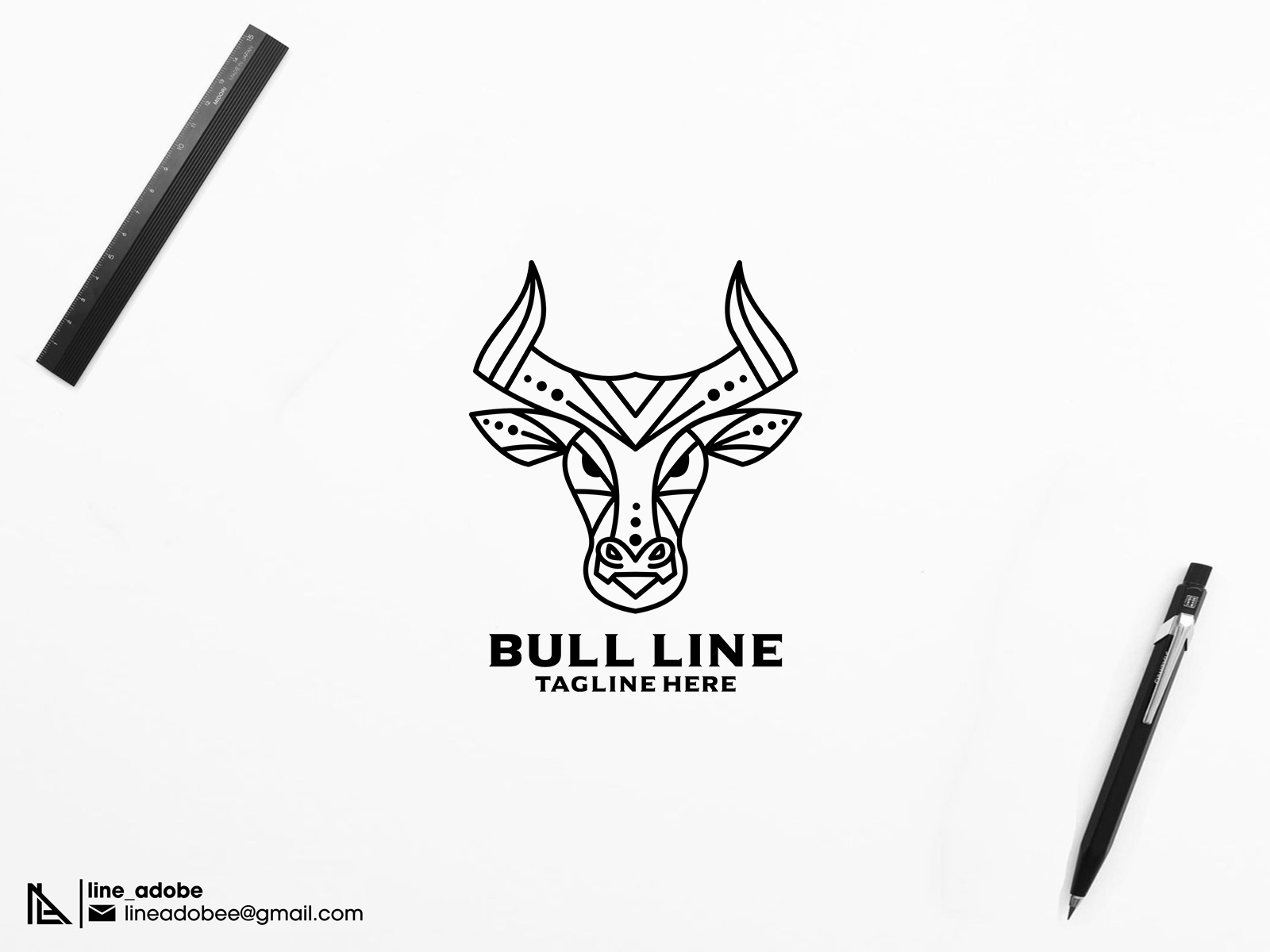 bull line logo by line_adobe on Dribbble