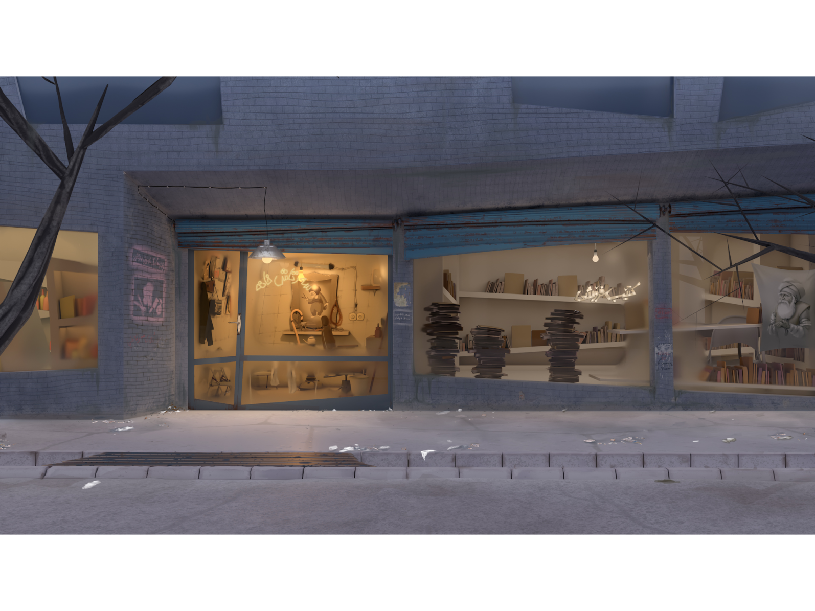 Barber Shop Environment by Asude on Dribbble