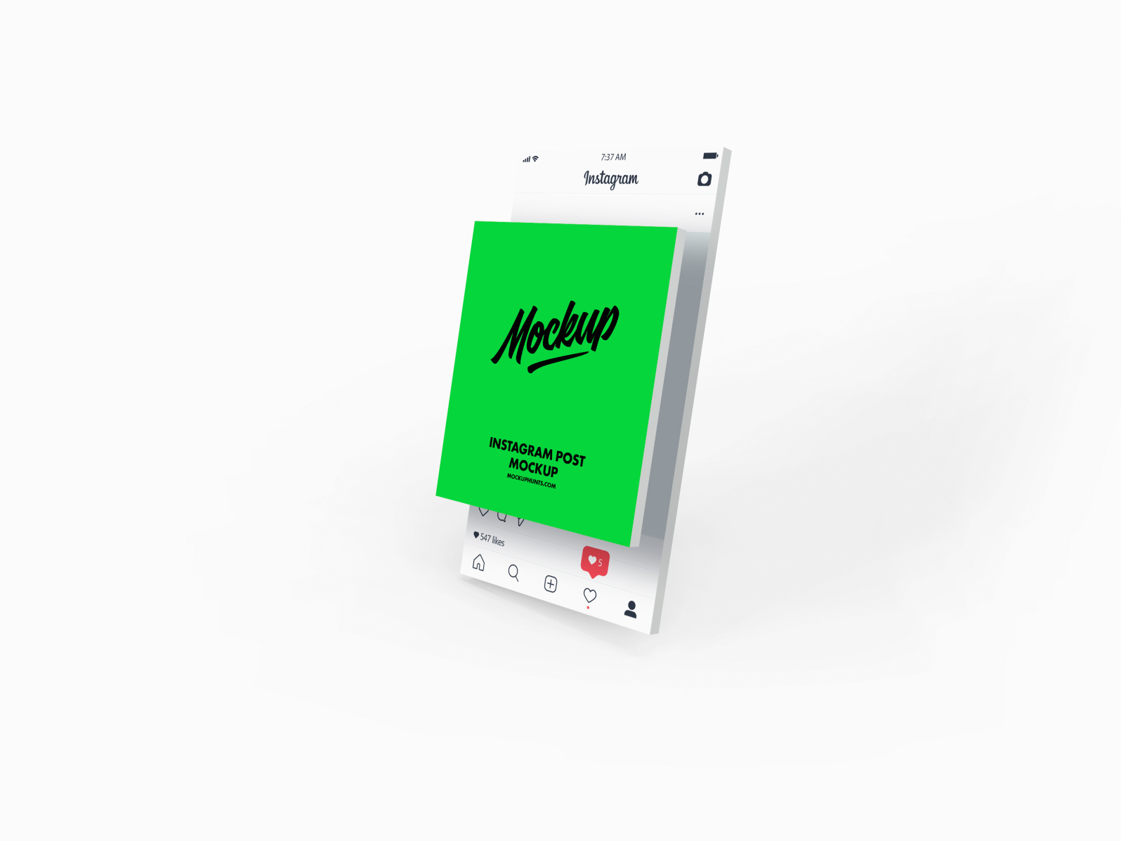 Free 3D Instagram Post Mockup by Mockup Hunts on Dribbble