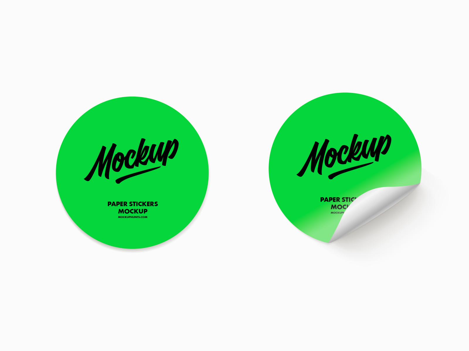Free Round Paper Stickers Mockup by Mockup Hunts on Dribbble