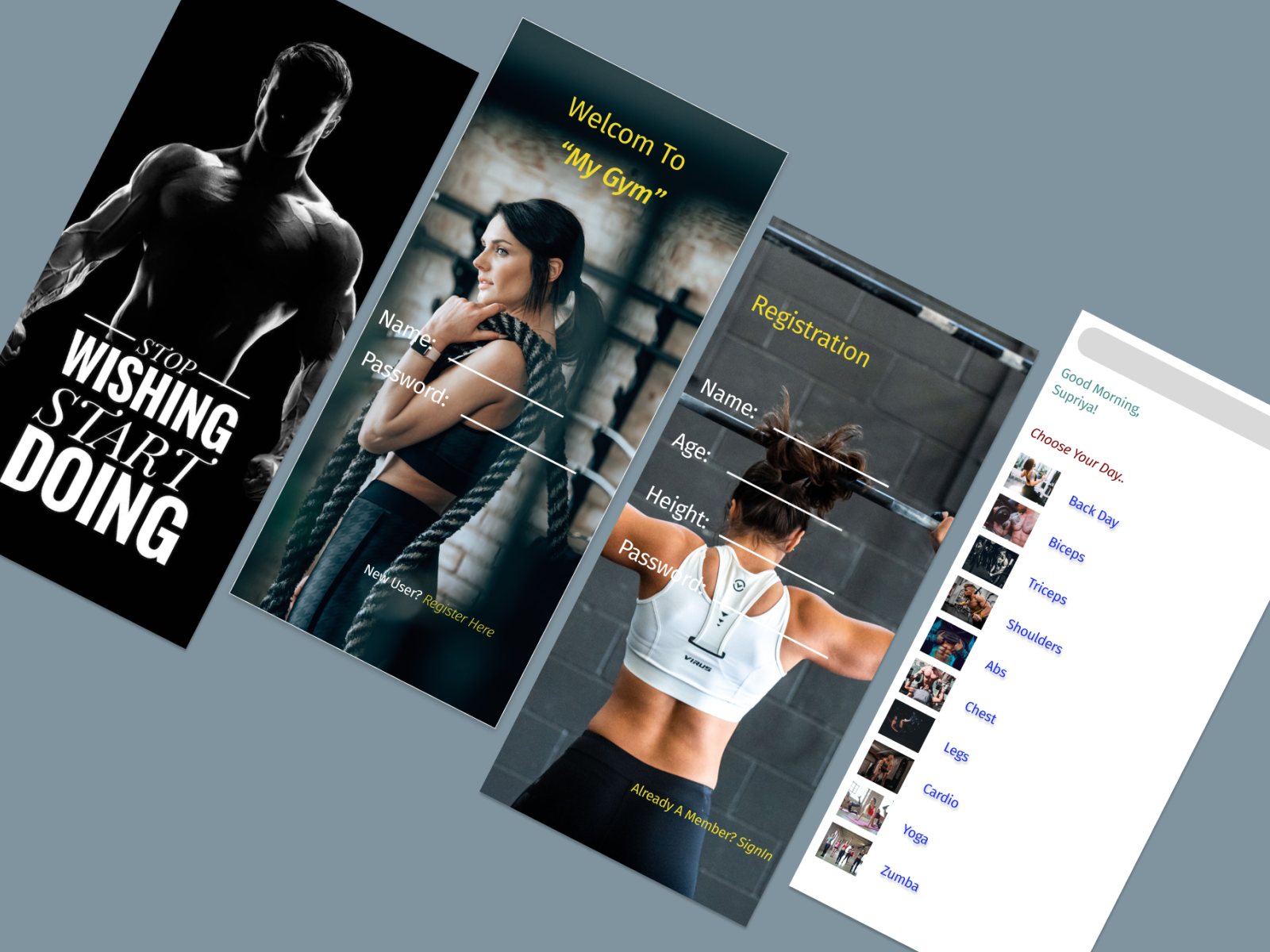 My Gym App Design by Supriya Tripathi on Dribbble