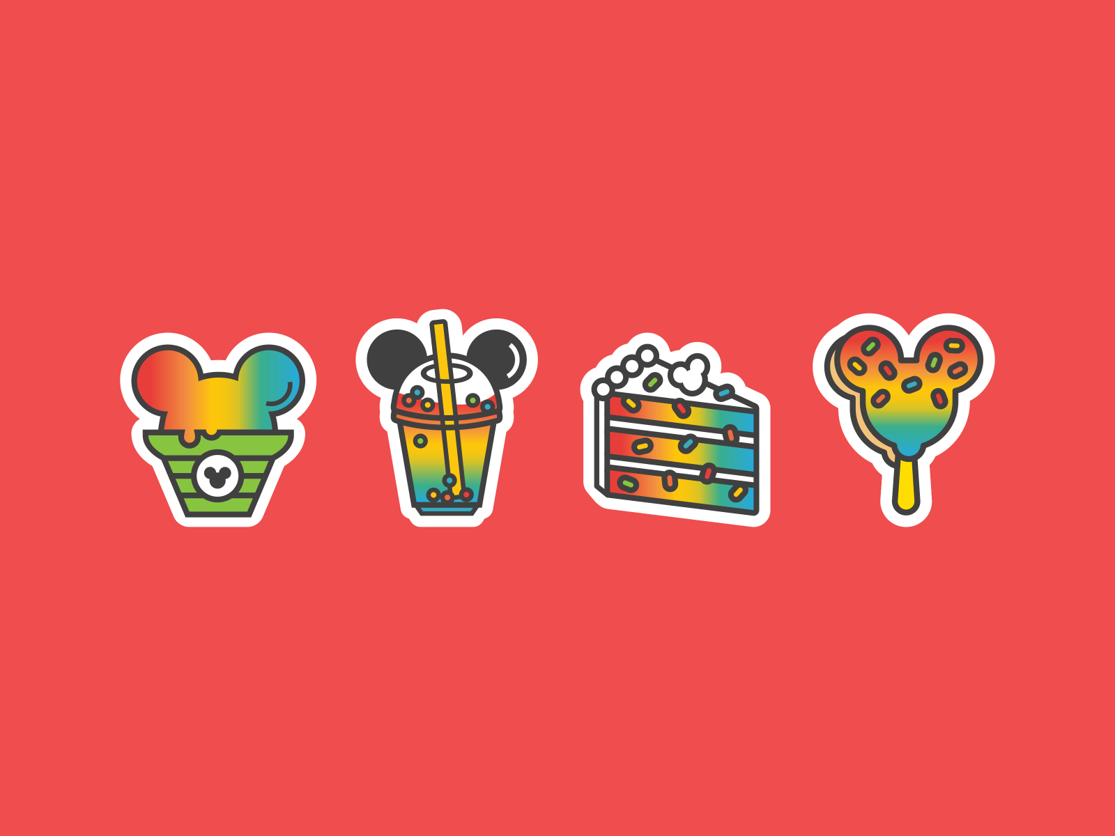 mickey rainbow treats by Sara Barnett on Dribbble