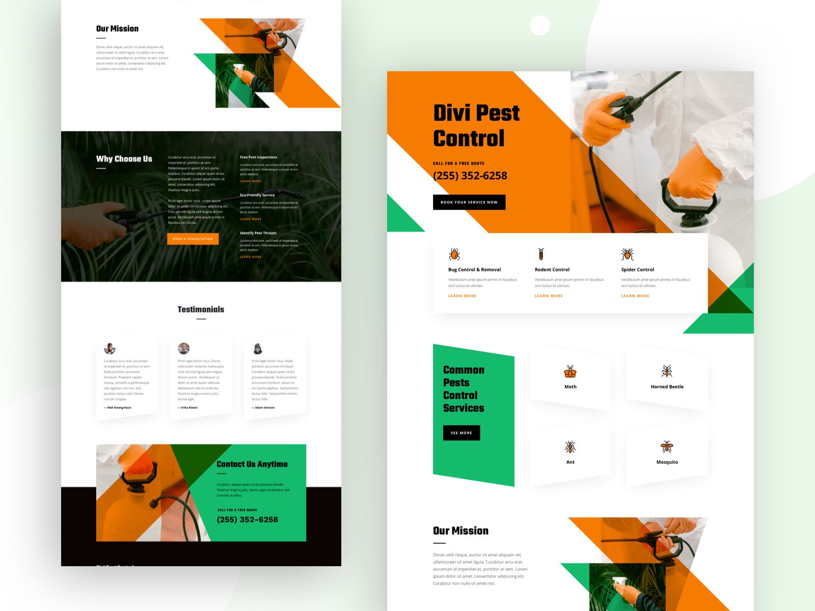 Pest Control Landing Page Design for Divi by Sayeed Ahmad for Elegant ...