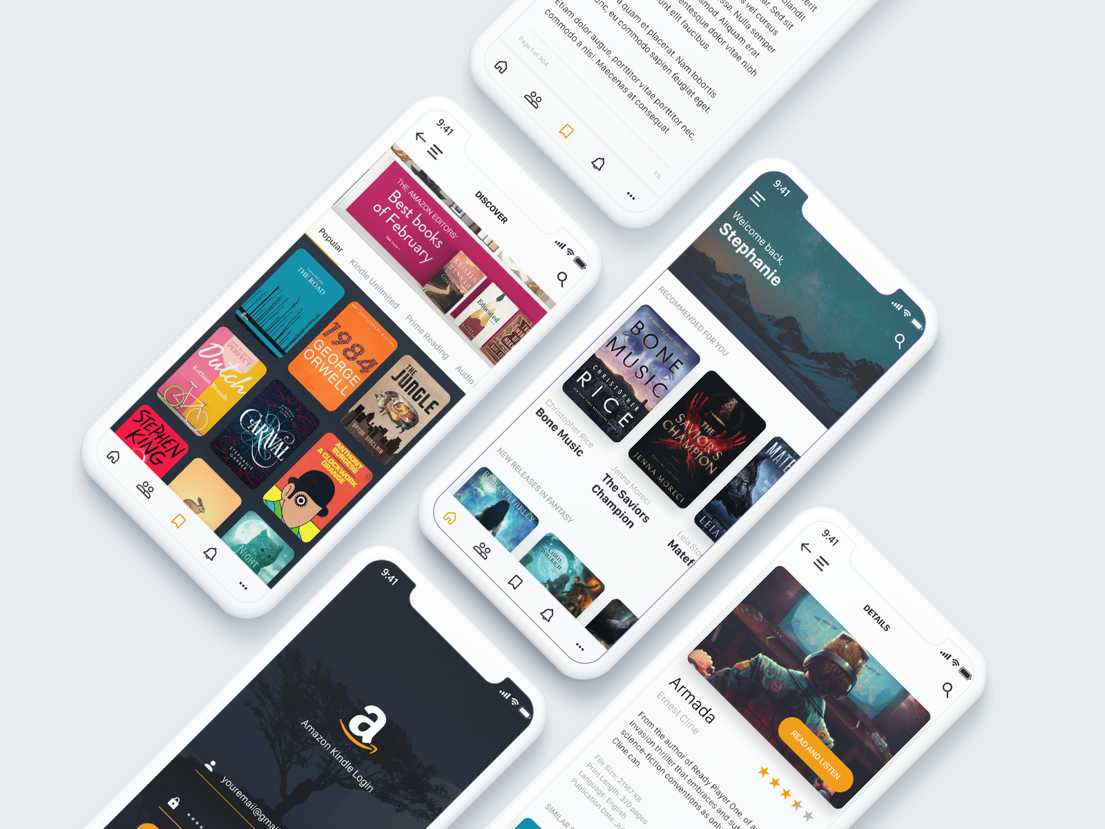 Amazon Kindle UI Re-design by Jase SanMarco on Dribbble