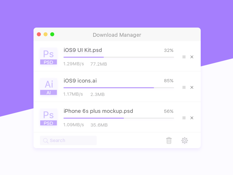 Download Manager by JasonGYF on Dribbble