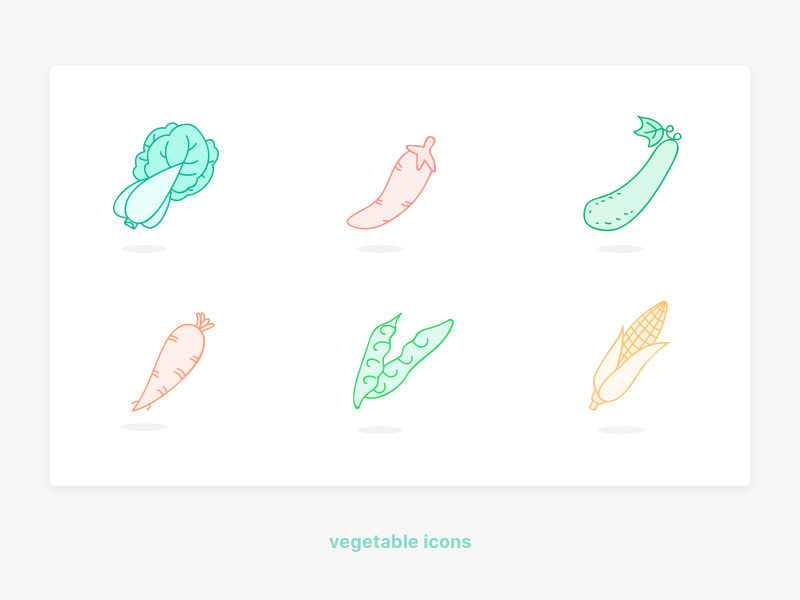 Vegetable icons by JasonGYF on Dribbble