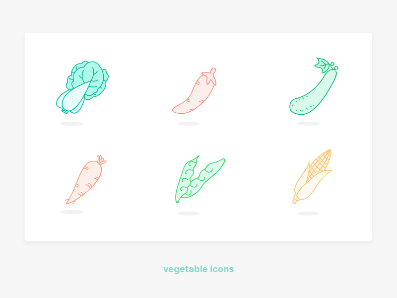 Vegetable icons by JasonGYF on Dribbble