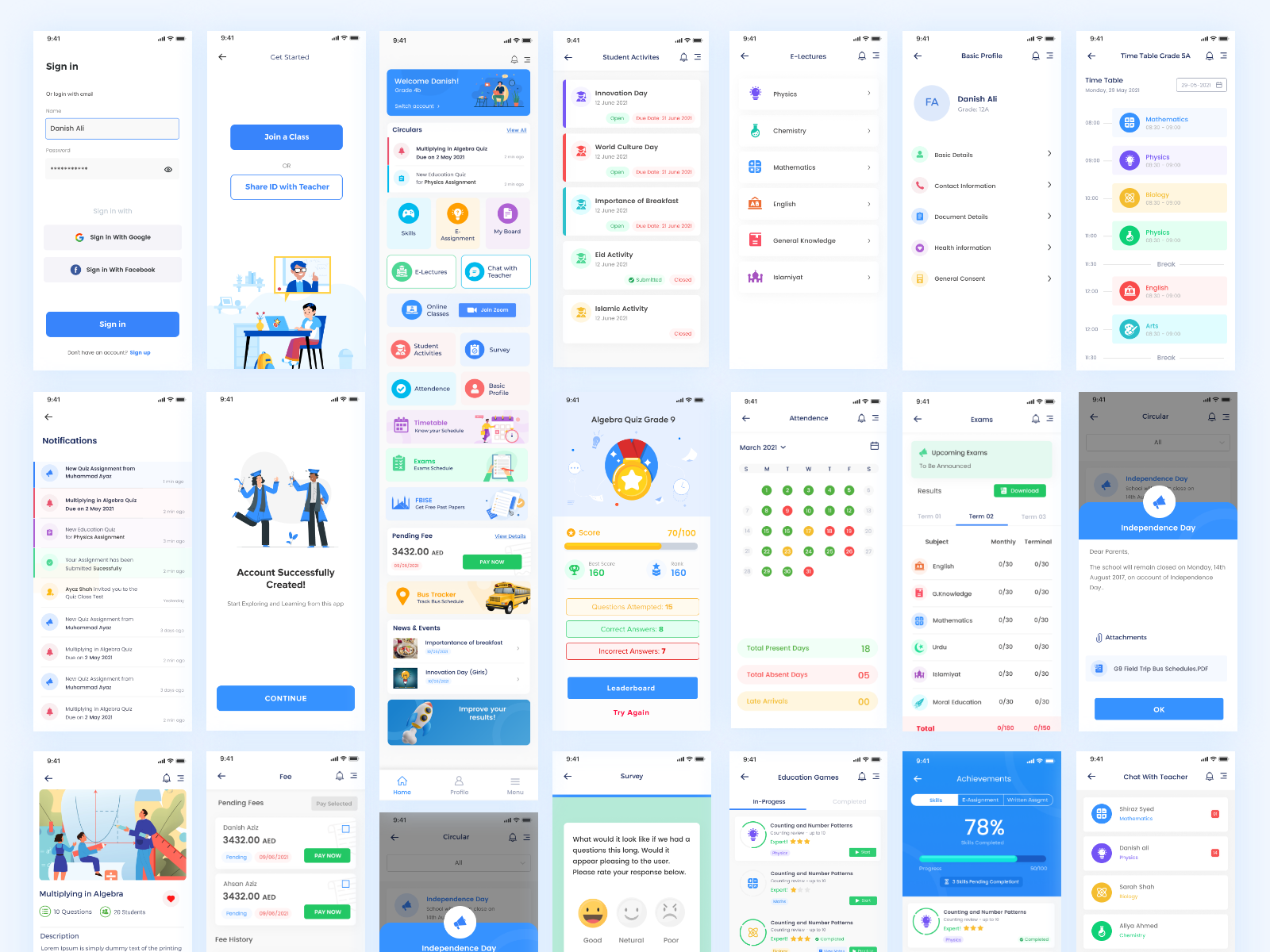 School Student App by Danishali on Dribbble