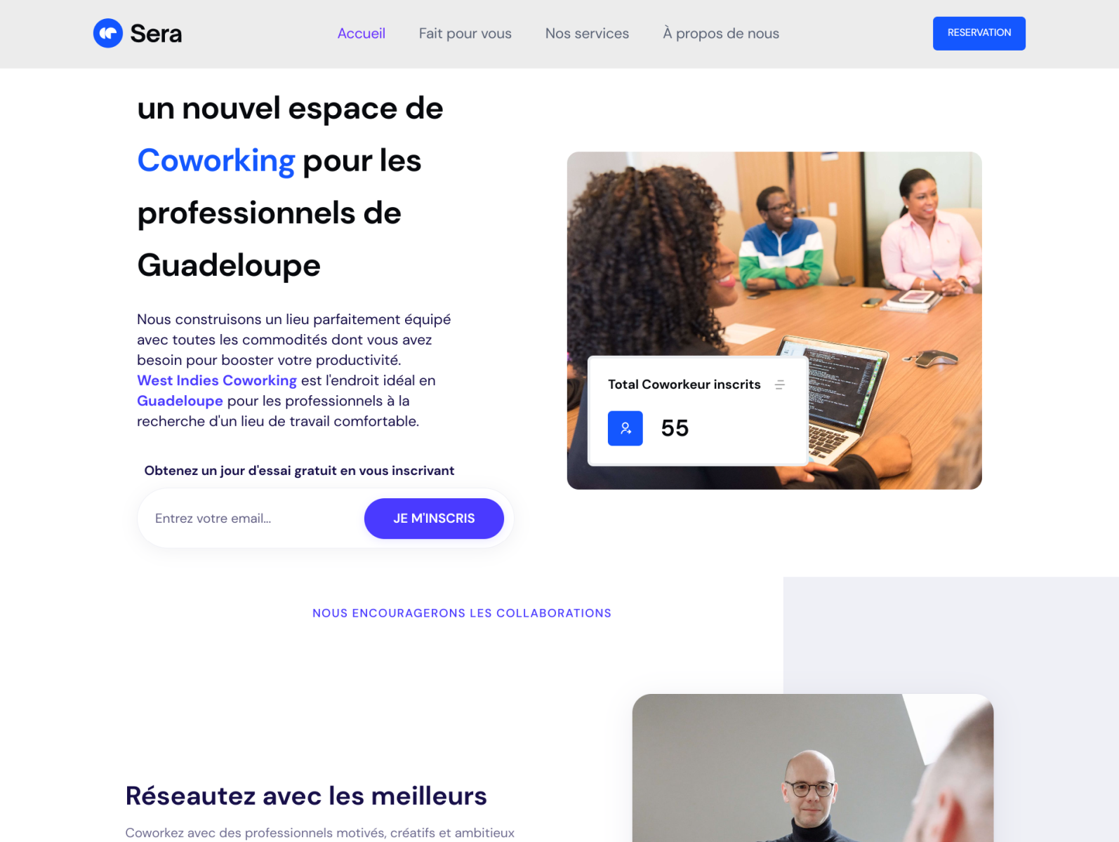 Coworking space landingpage by Steven Web partenaire on Dribbble