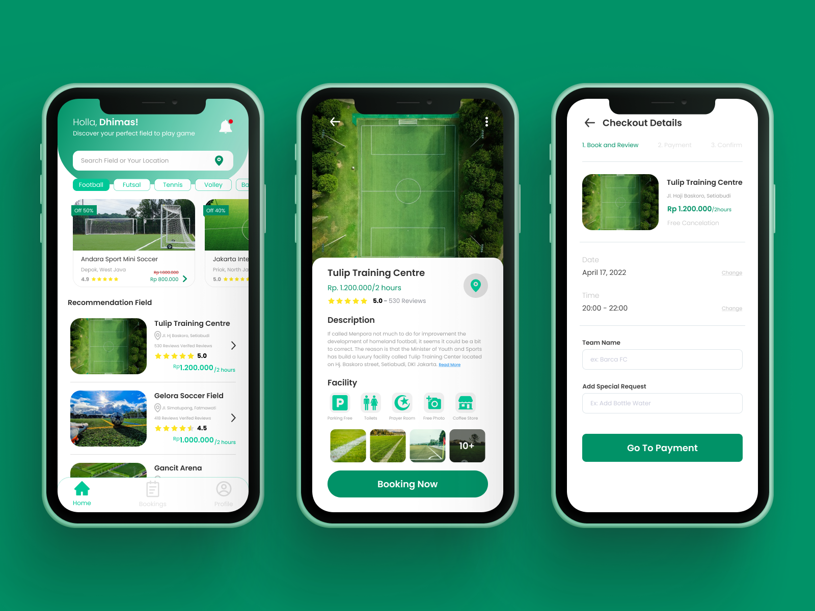Booking Soccer Field App by Dhimas Ishlah Saputra on Dribbble
