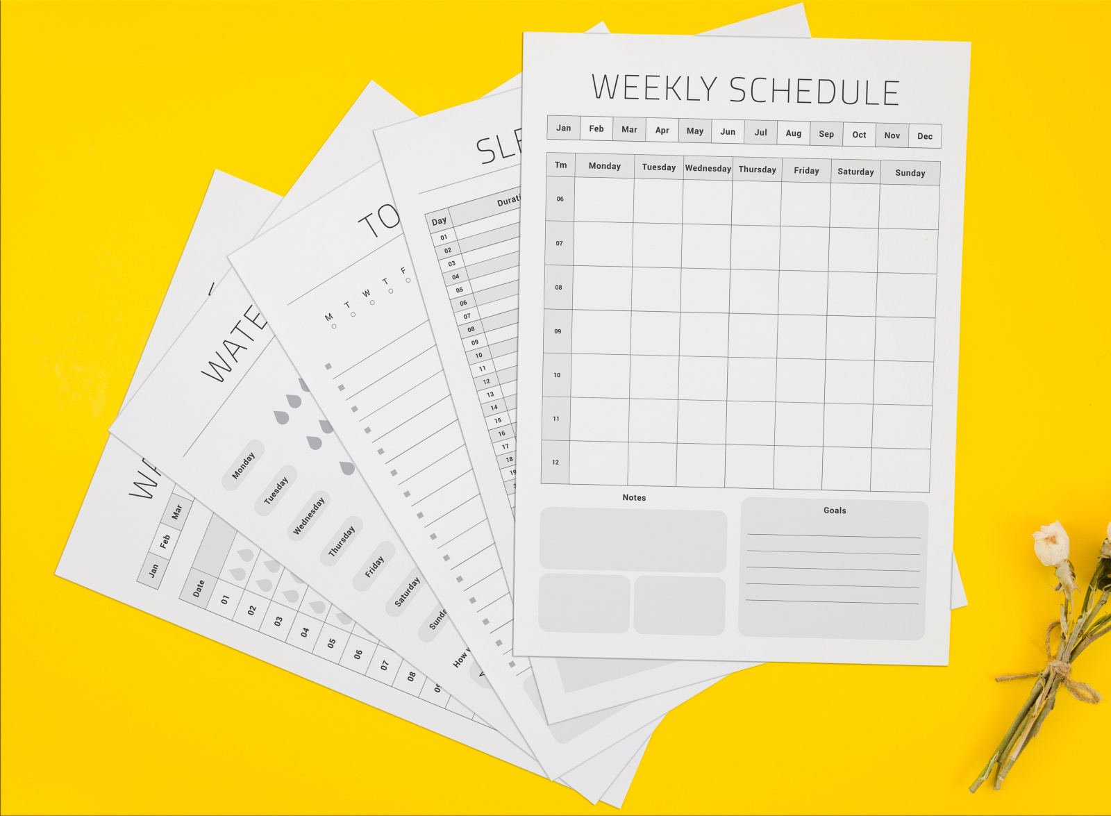 Weekly Schedule Sheet. by Kiron Nondi on Dribbble