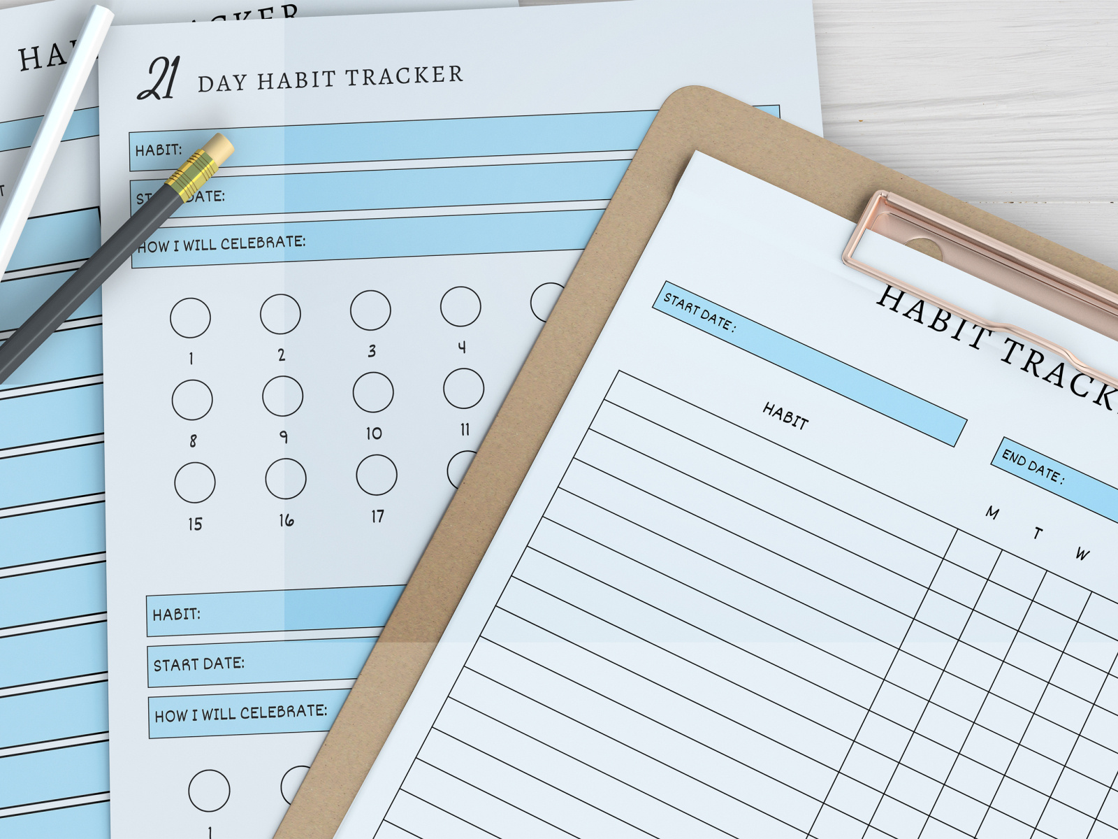 Editable Habit Tracker Bundle by Kiron Nondi on Dribbble