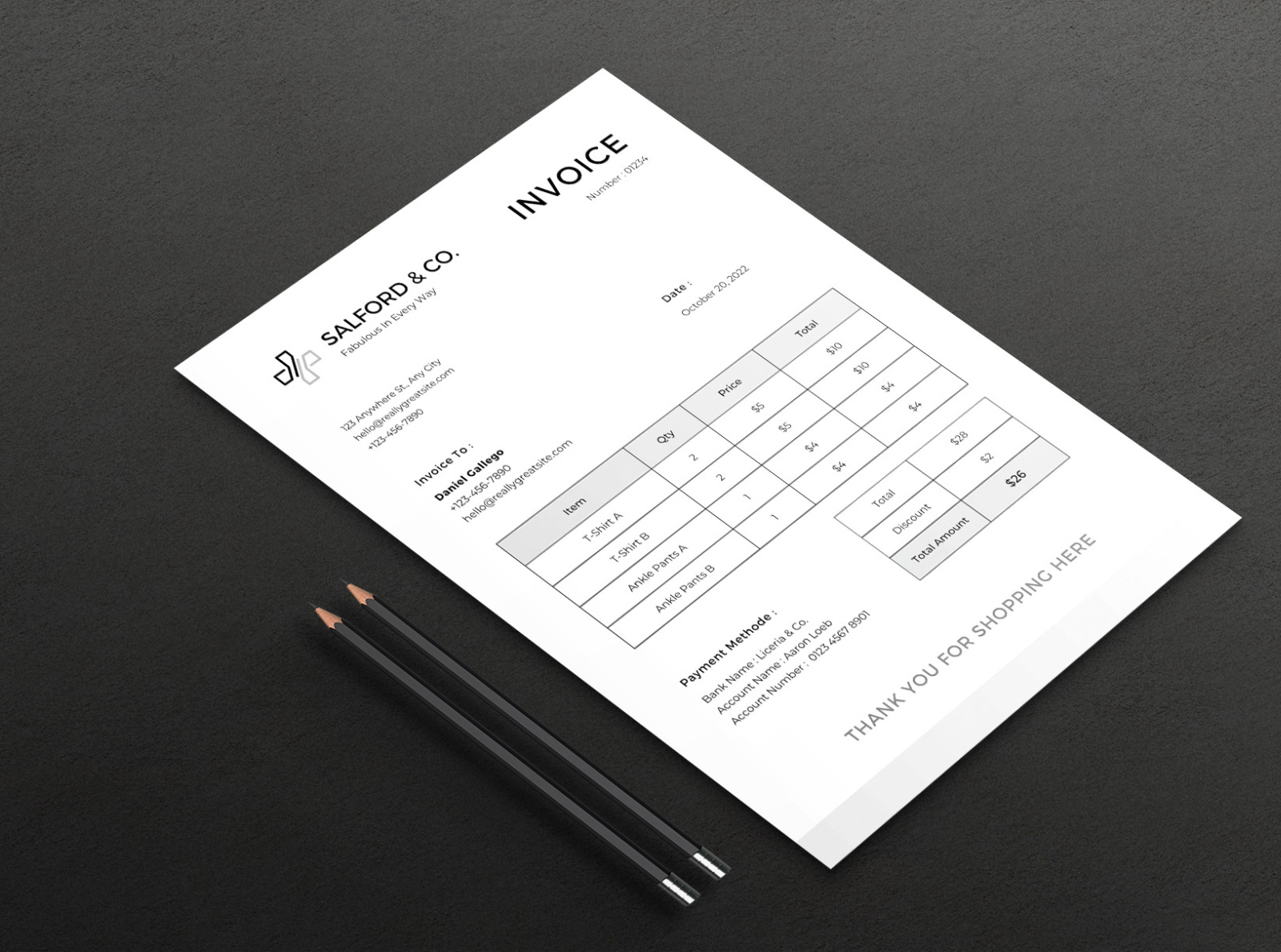 Invoice Template by Kiron Nondi on Dribbble