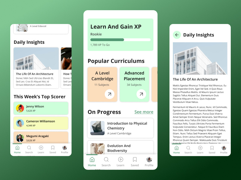 Gamified Learning App UI/UX Design by Kamila Putridifa on Dribbble