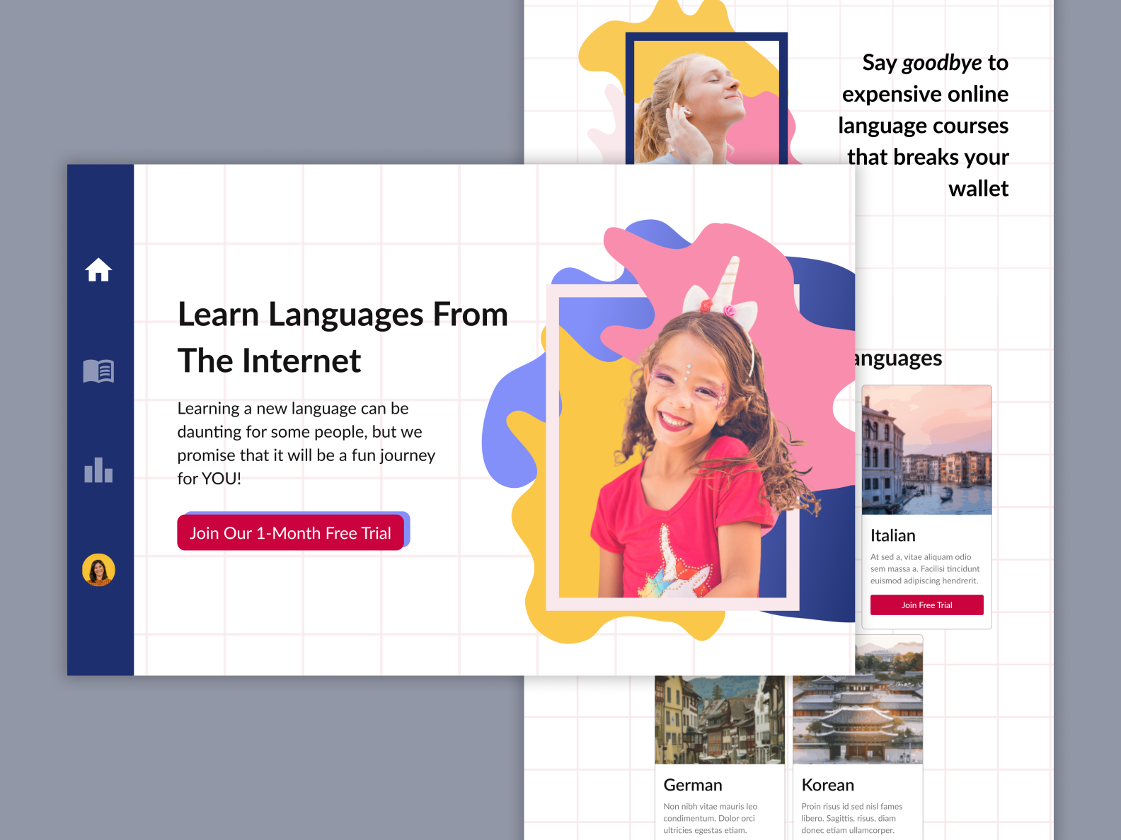 Online Language Learning Website UI/UX Design by Kamila Putridifa on ...
