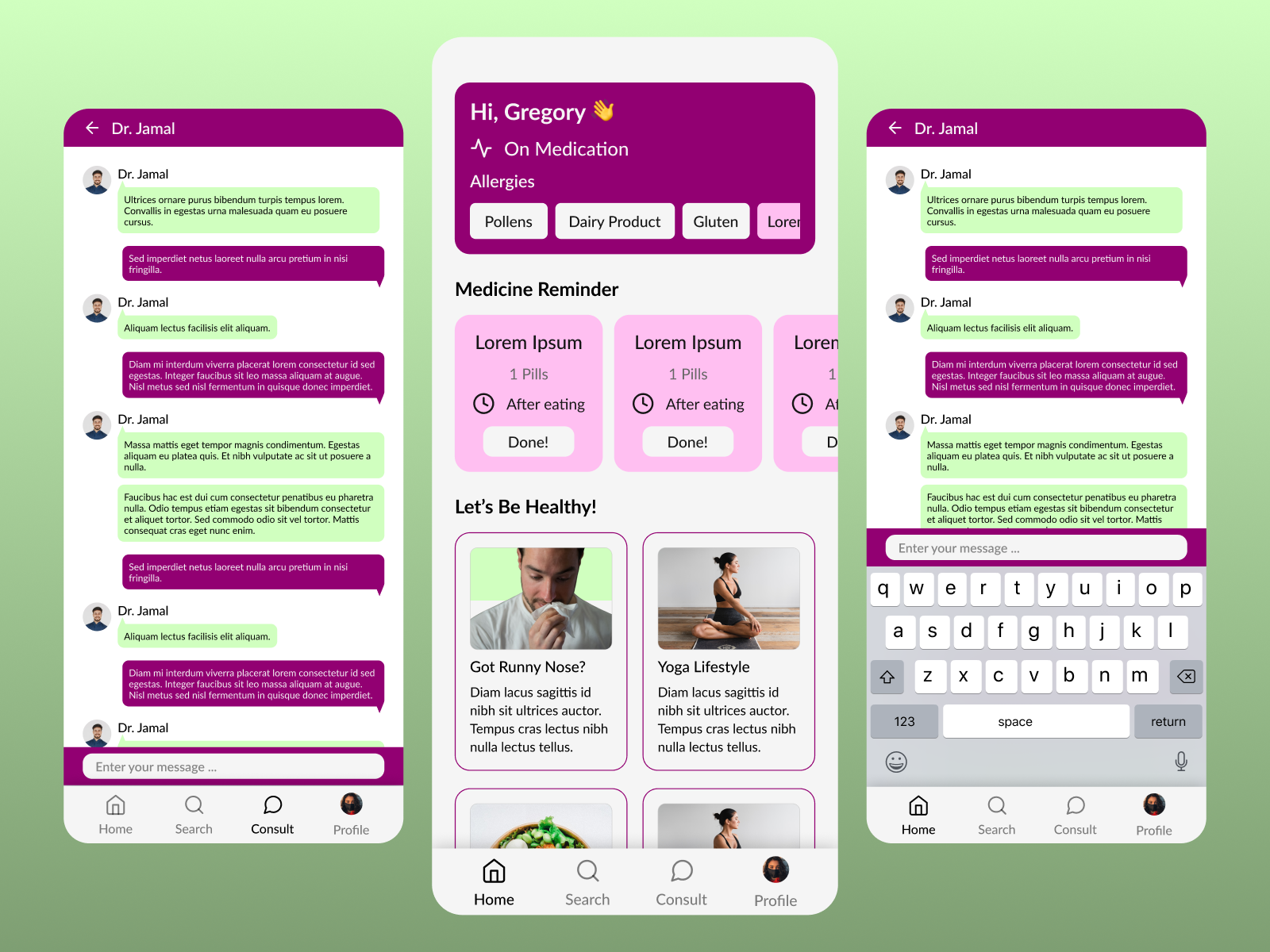 Online Healthcare App UI/UX Design by Kamila Putridifa on Dribbble