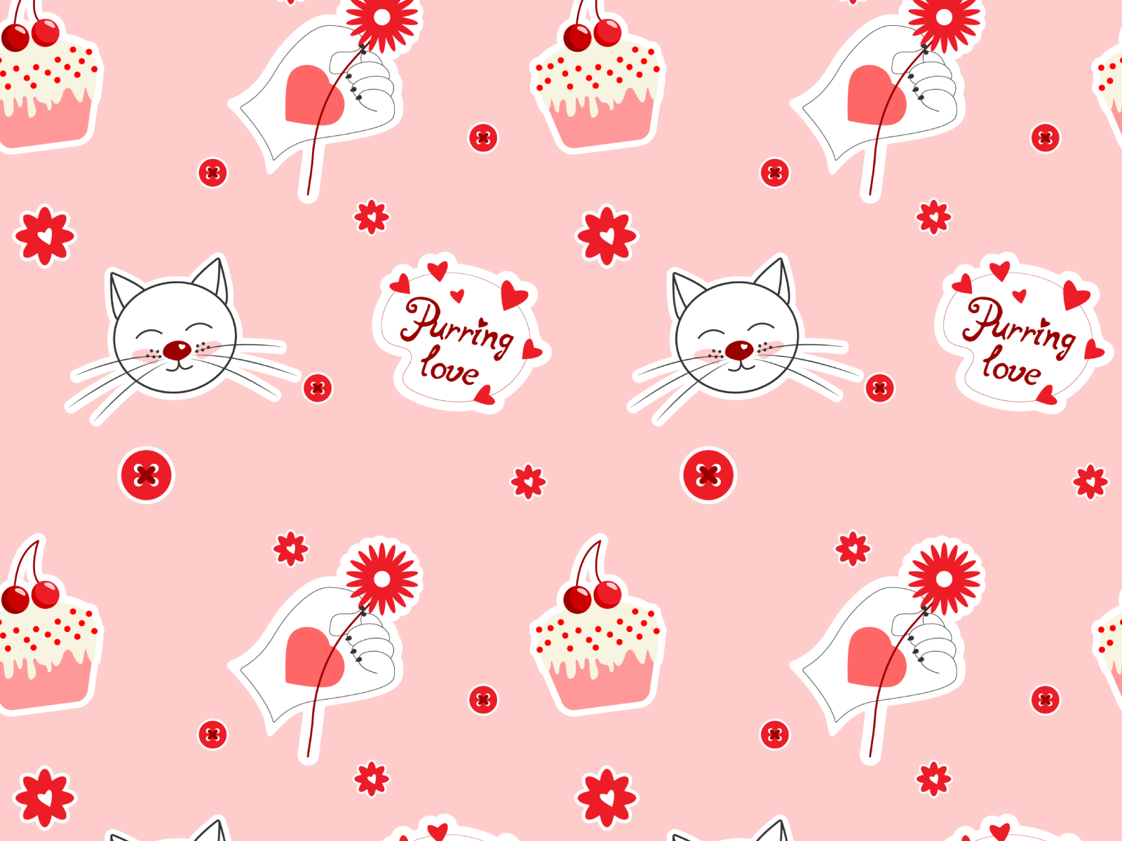 The romantic sweet pink pattern for Valentine's day by Ekaterina on ...