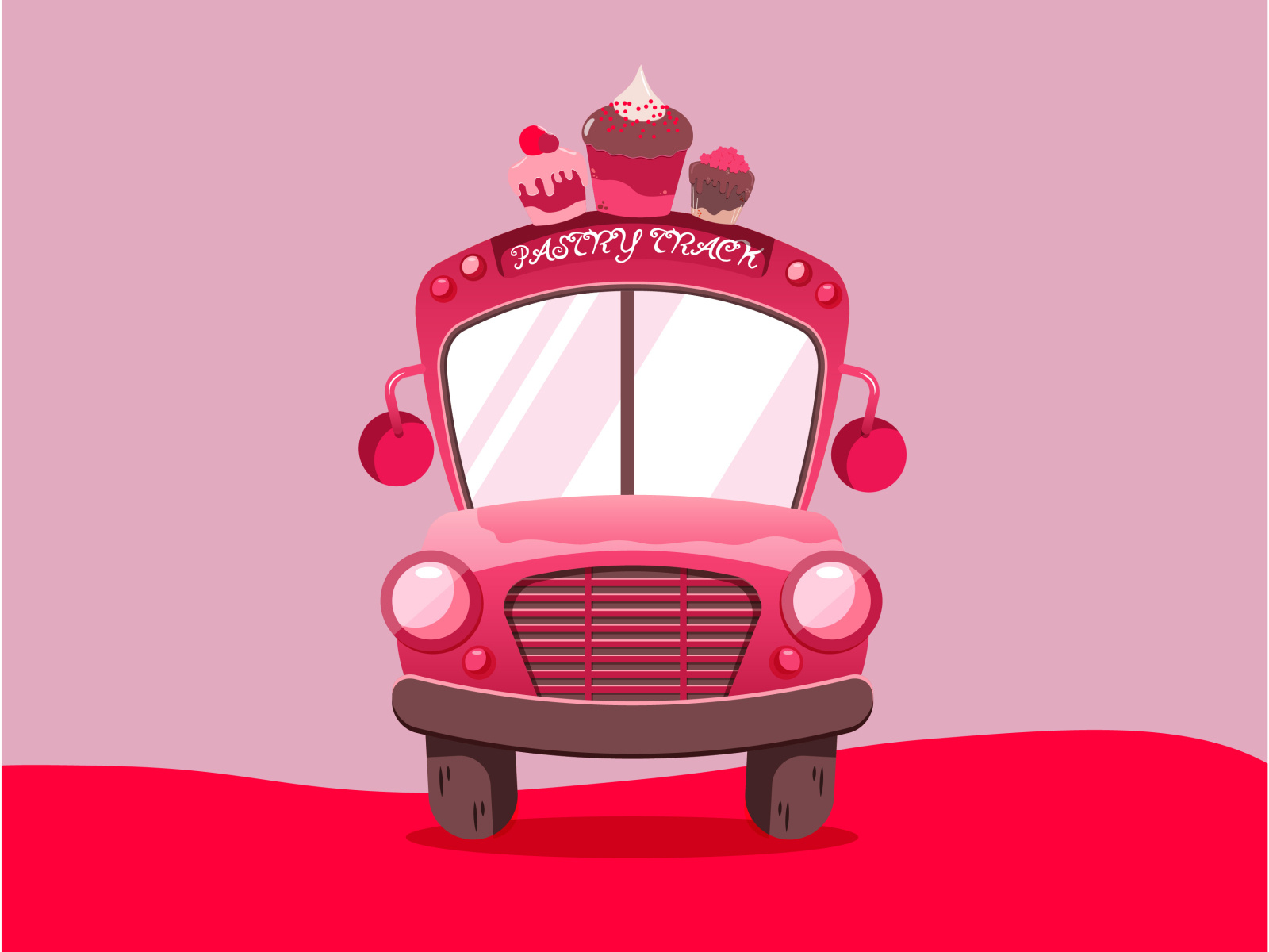 the isolated flat cartoon pink pastry track by Ekaterina on Dribbble