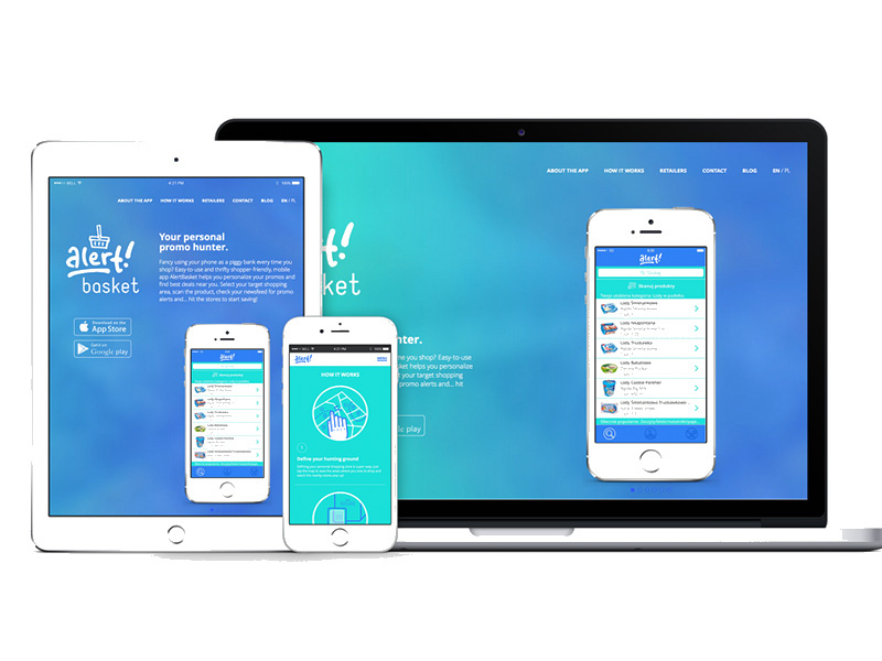 RWD for AlertBasket app by jolantao on Dribbble
