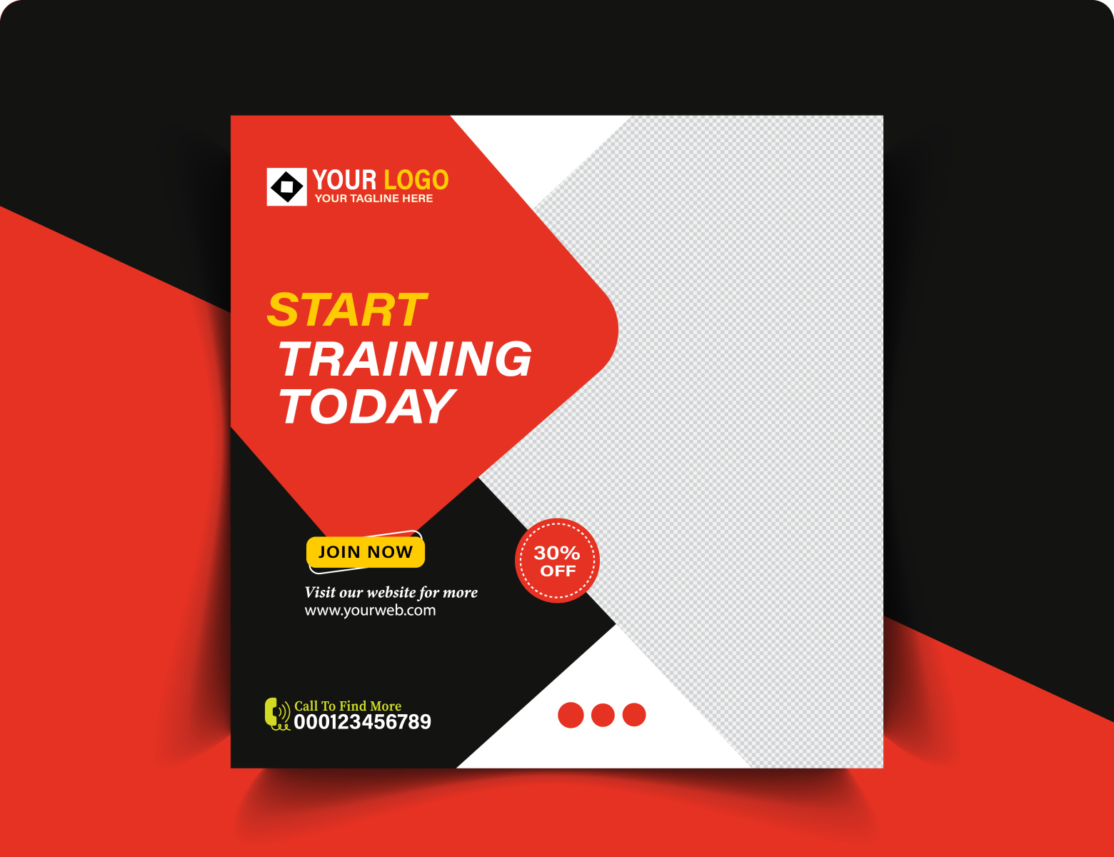 15 Start training today- web banner template design by Turan Chowdhury ...