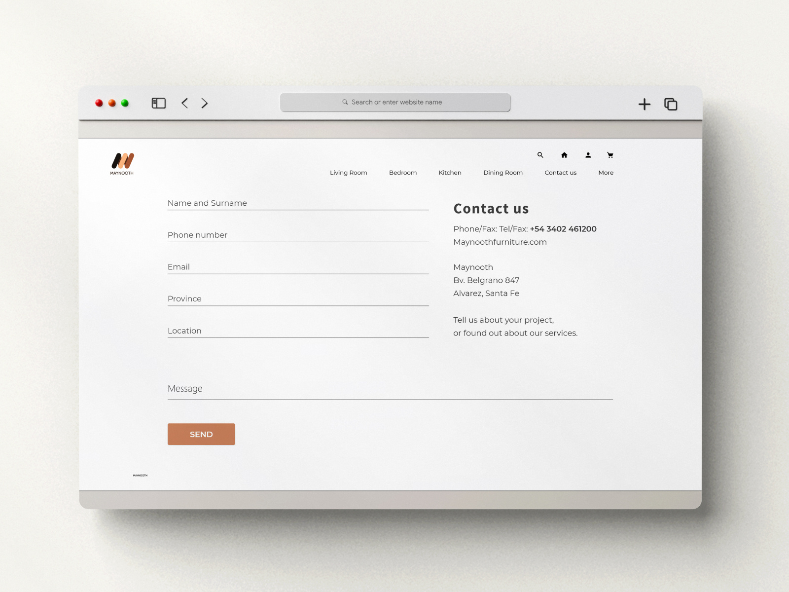 "Contact us" Page design by Rosie Mkrtchyan on Dribbble