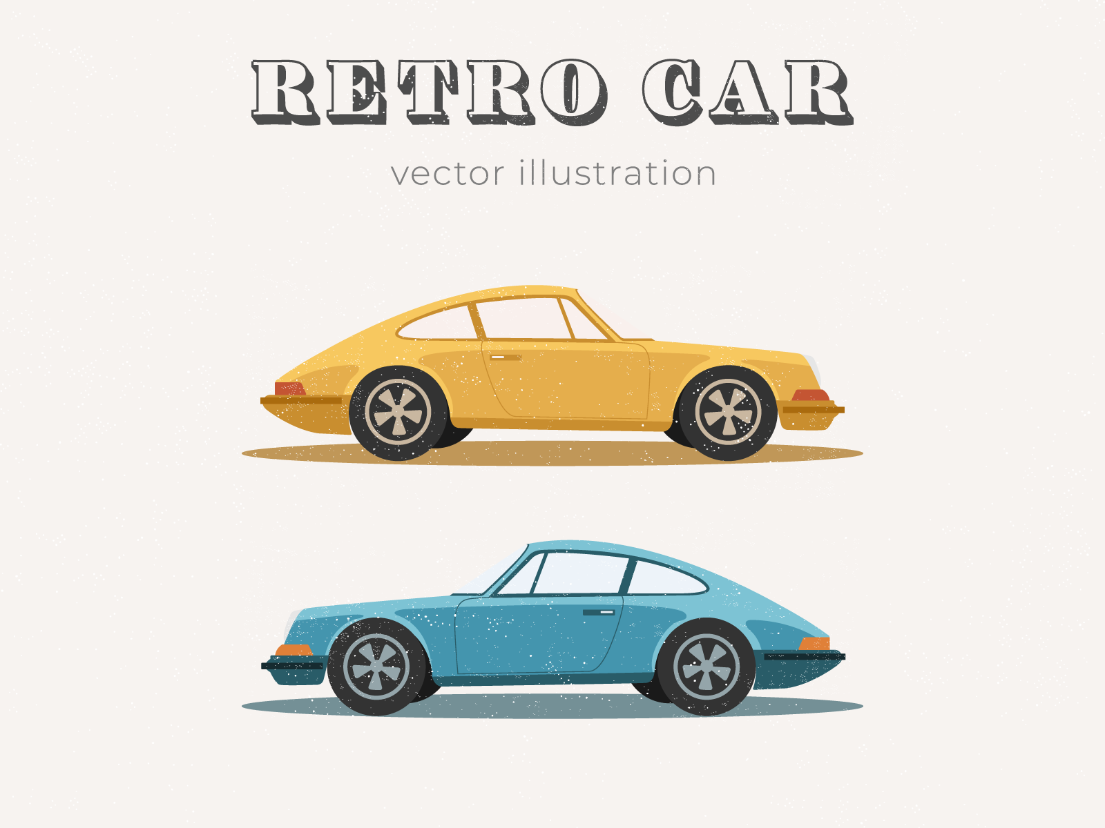 Retro car, vintage style by Ekaterina Konyakhina on Dribbble
