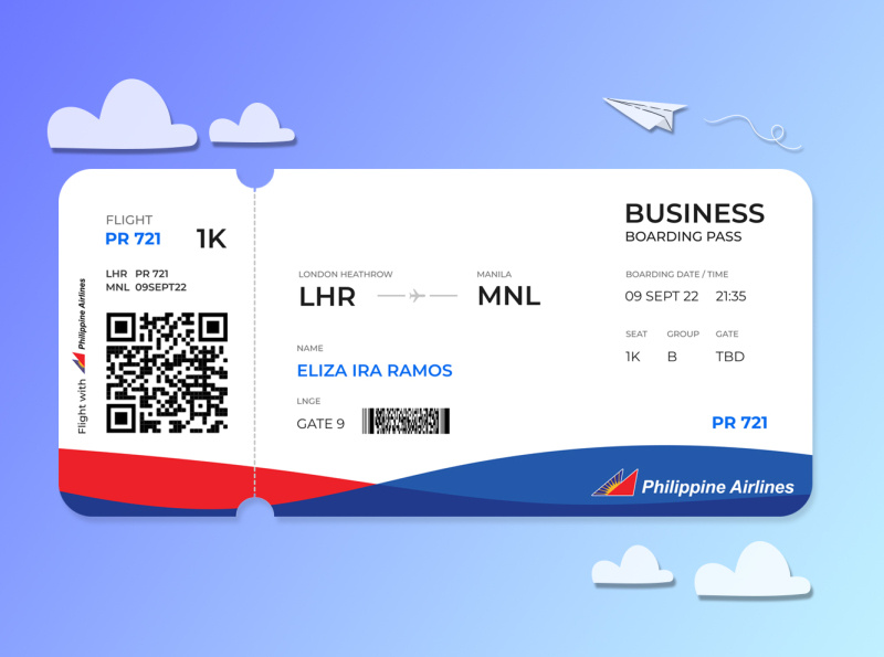 Boarding Pass - Daily UI 024 by Eliza Ira Ramos on Dribbble