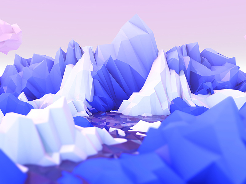 Fluffy Low Poly Mountains by Stephanie Stutz on Dribbble