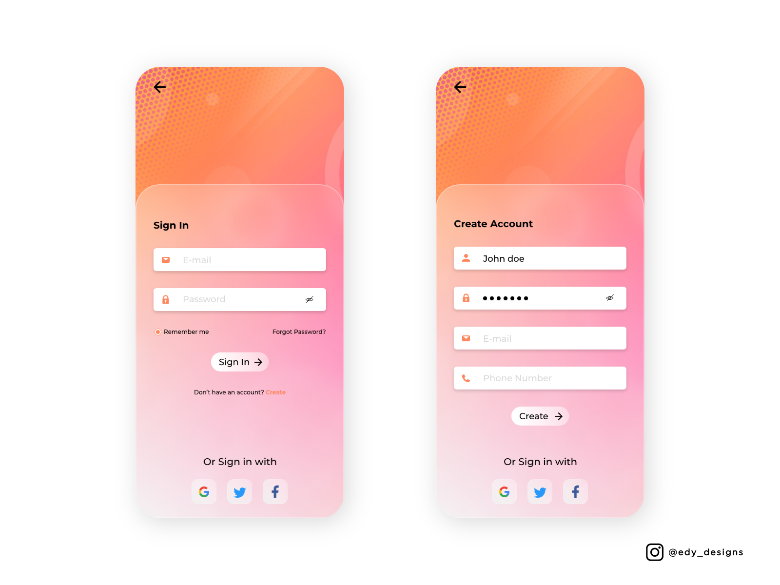 Login/SignUp form (Daily UI Challenge) by Lalit Kumar on Dribbble