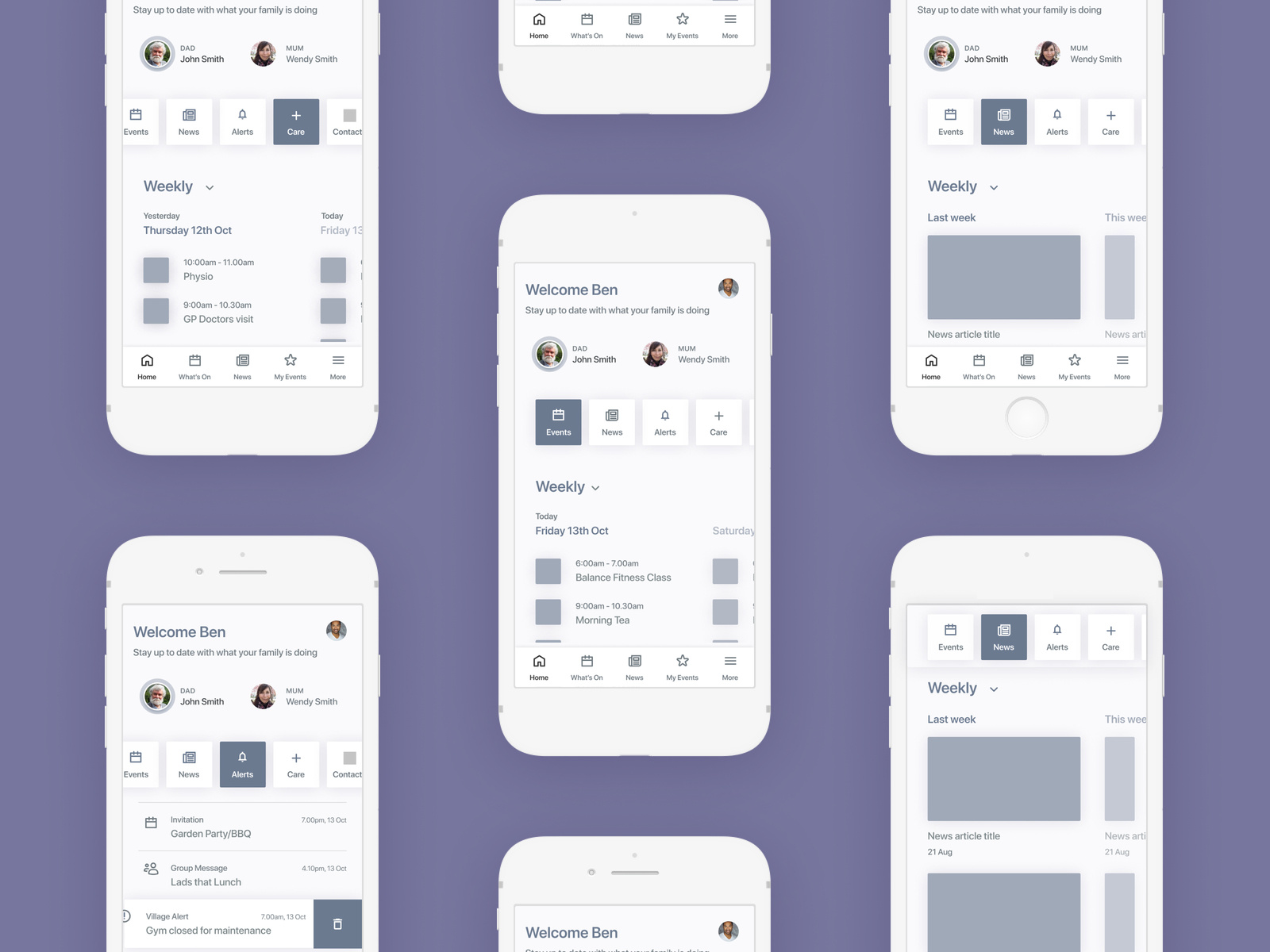 Mobile home page wireframes by Natalie Harper on Dribbble