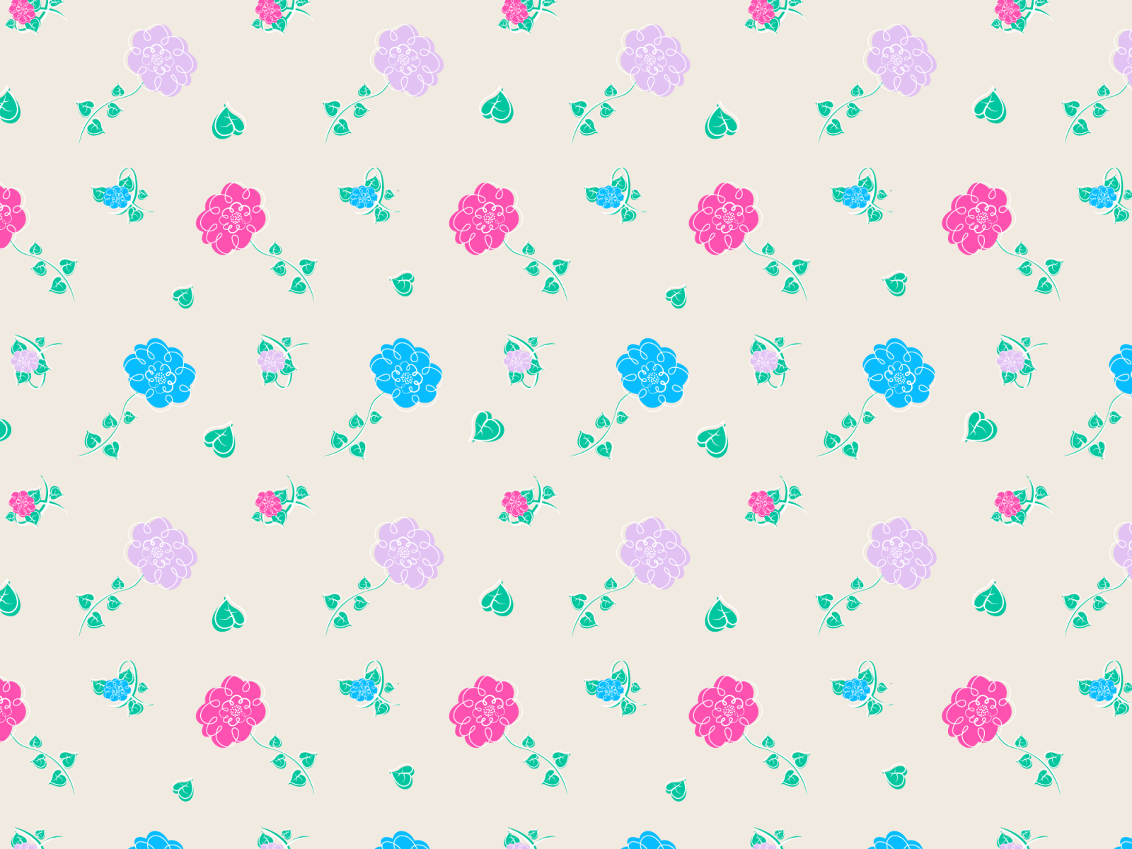Simple flower pattern by Anastasiya on Dribbble