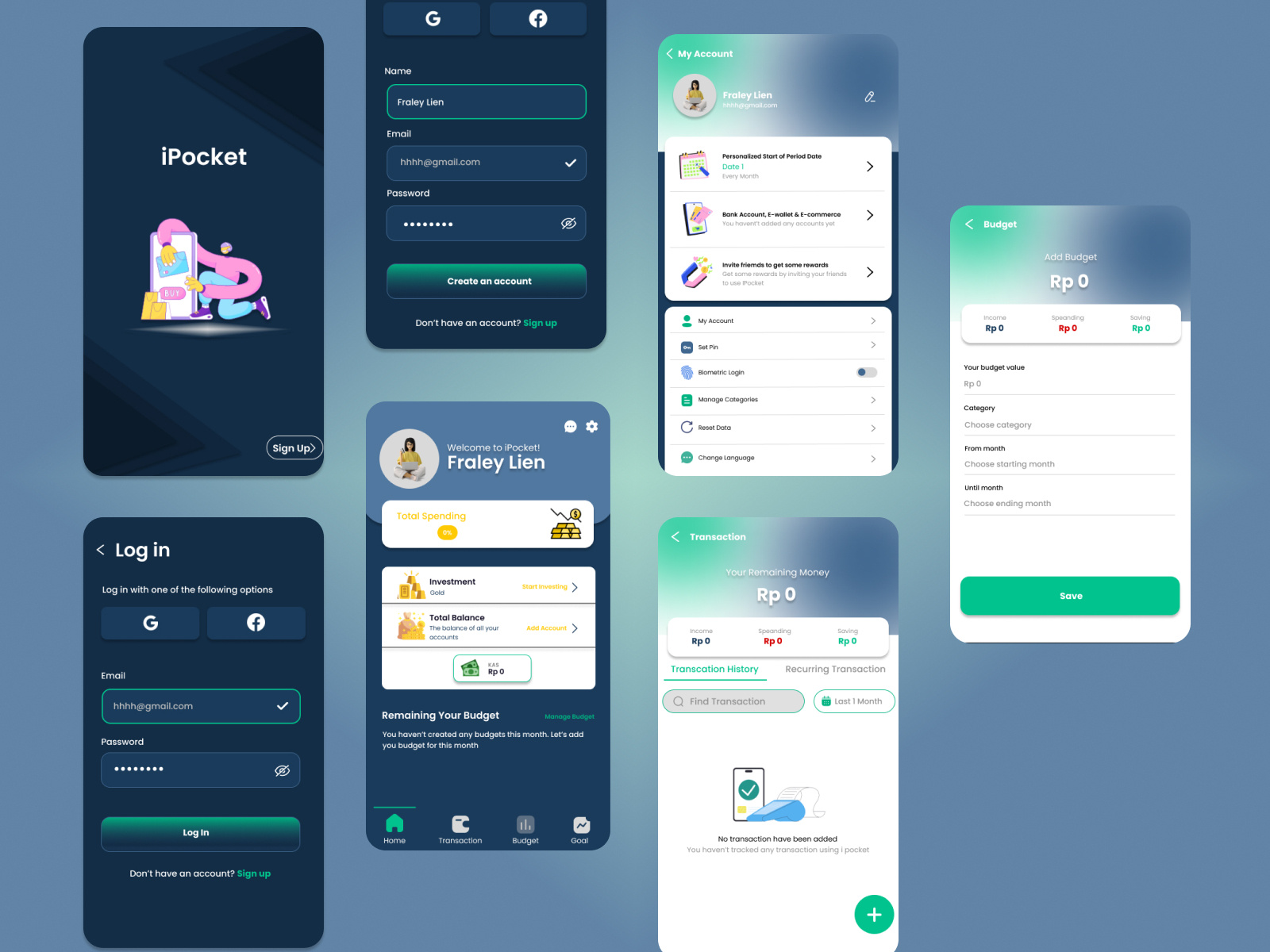 iPocket - Mobile App Design by Syafa Mahira on Dribbble