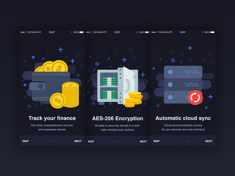 Onboarding screens for Neuron app by Vlad Goncharov on Dribbble