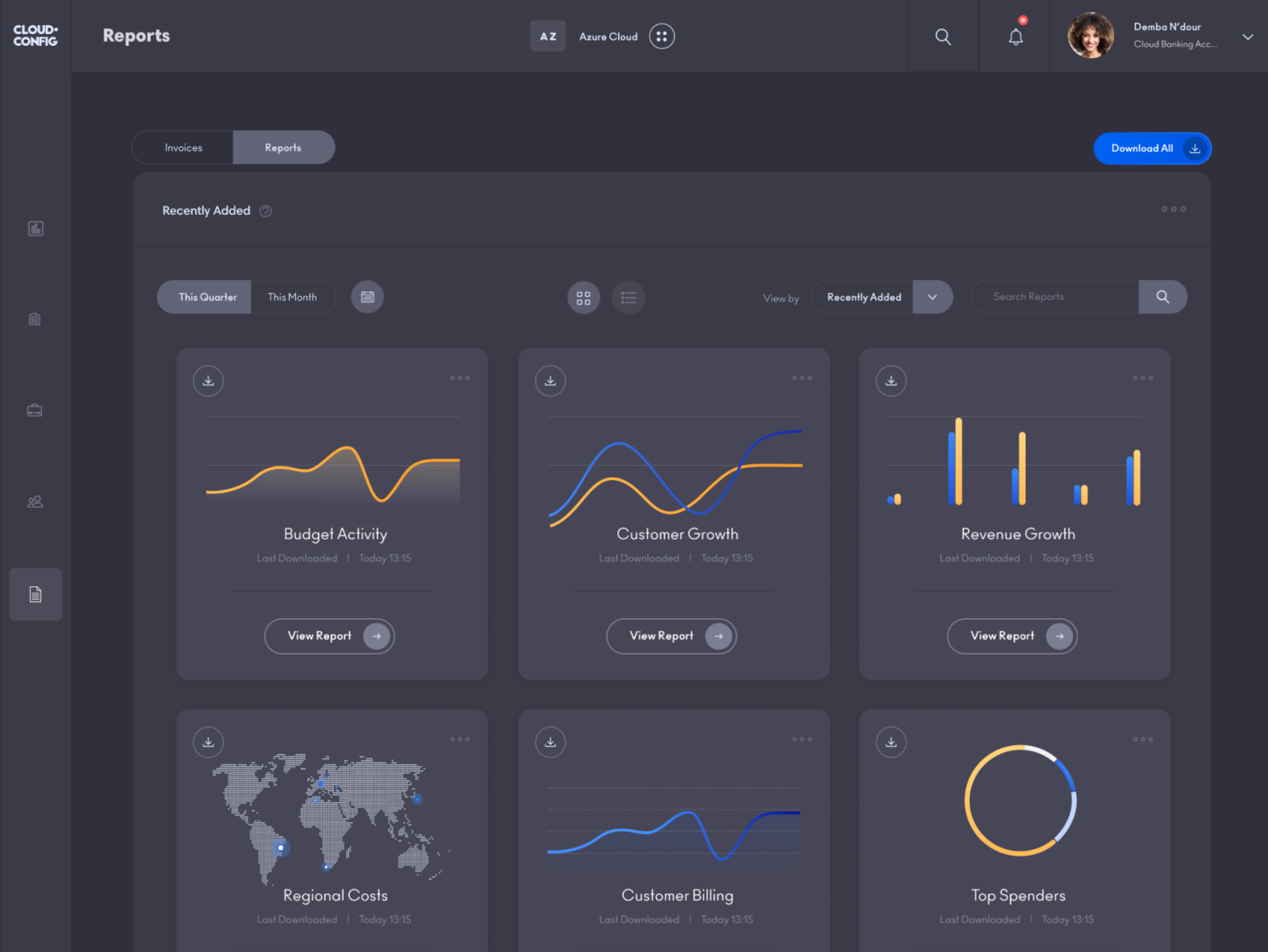 CloudConfig Reports UI by Thabo Mbuyisa on Dribbble