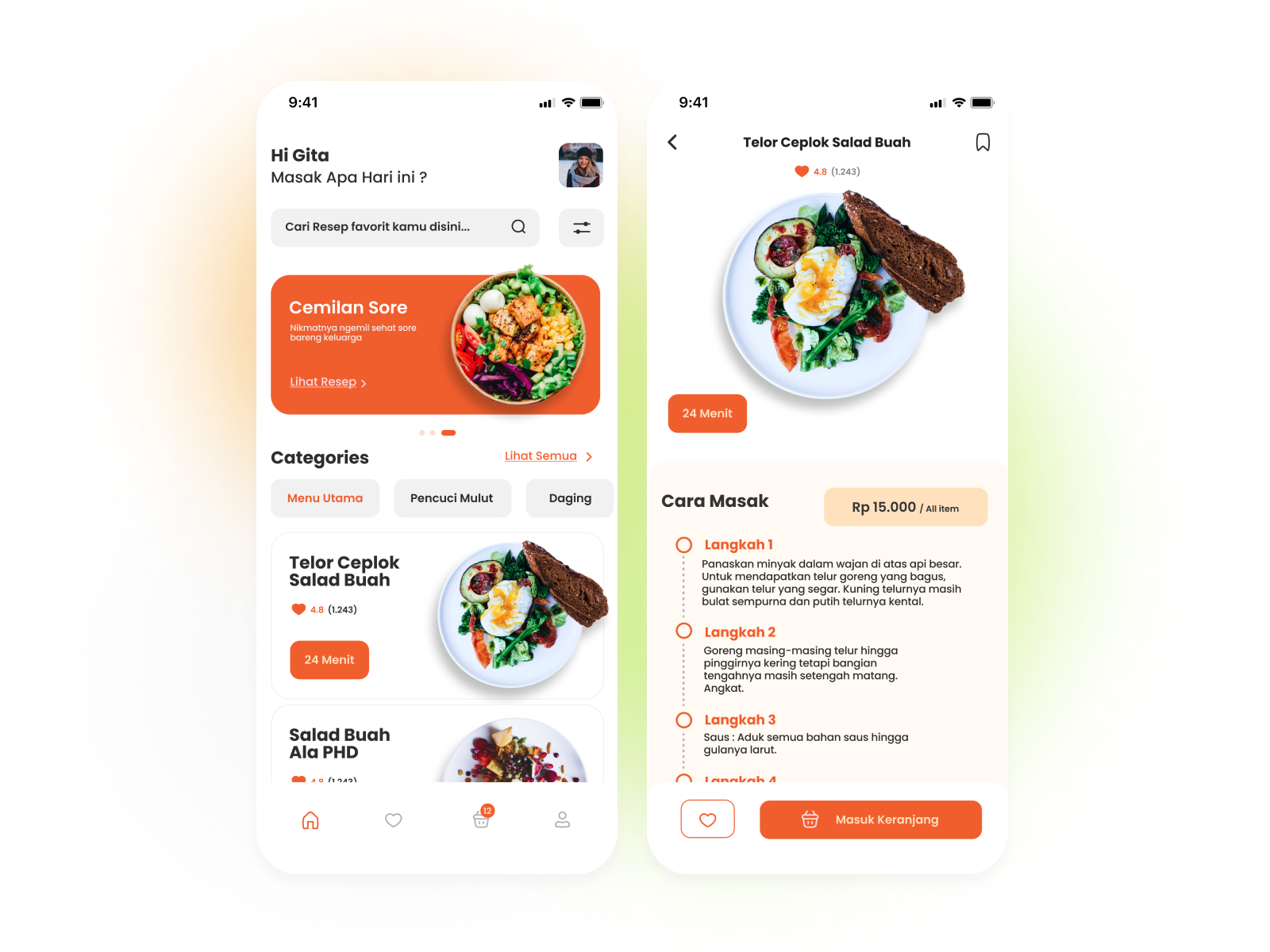 UI App Cook Planner by Dani Akbar on Dribbble