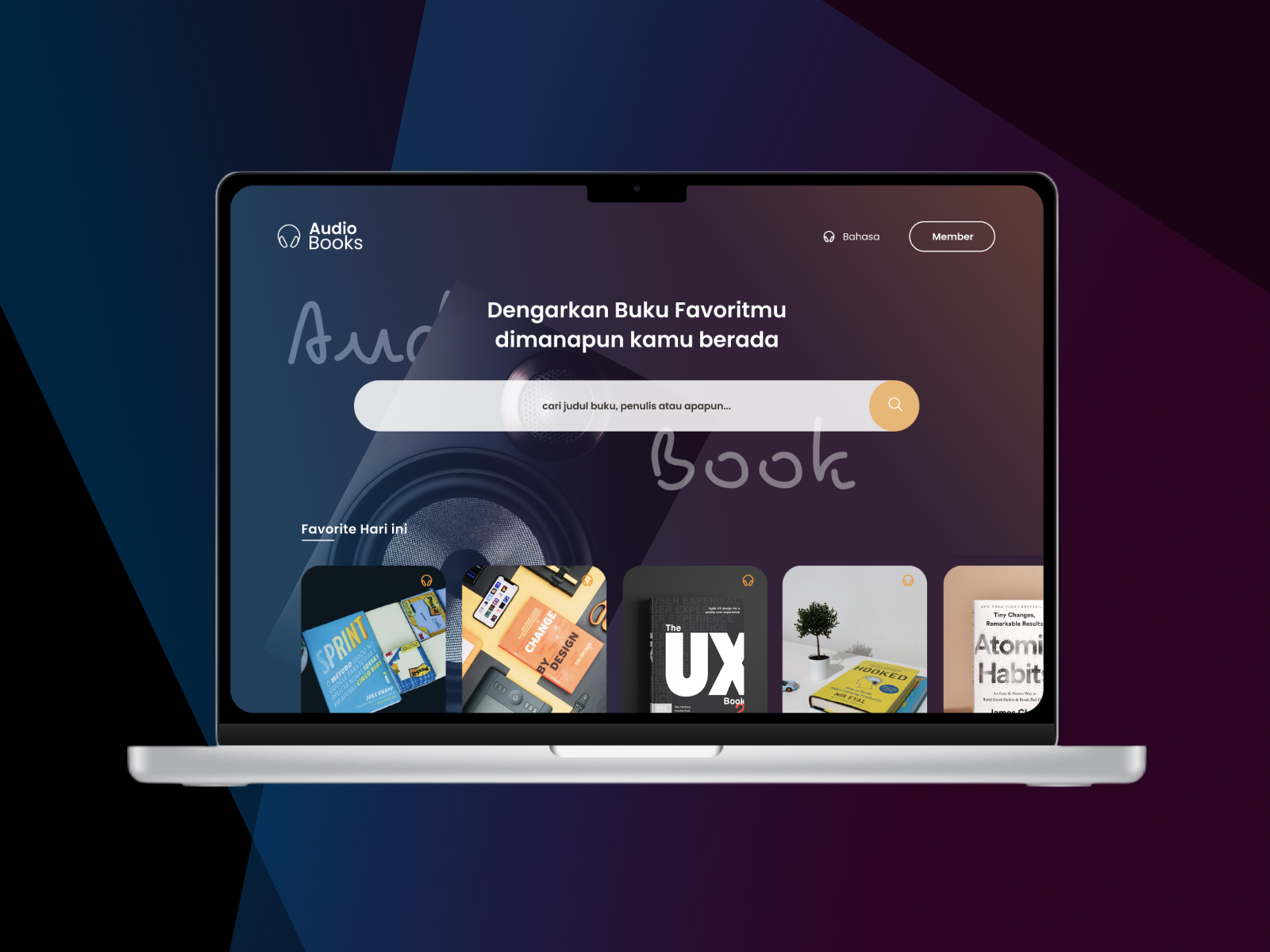 AudioBook - Web Header by Dani Akbar on Dribbble