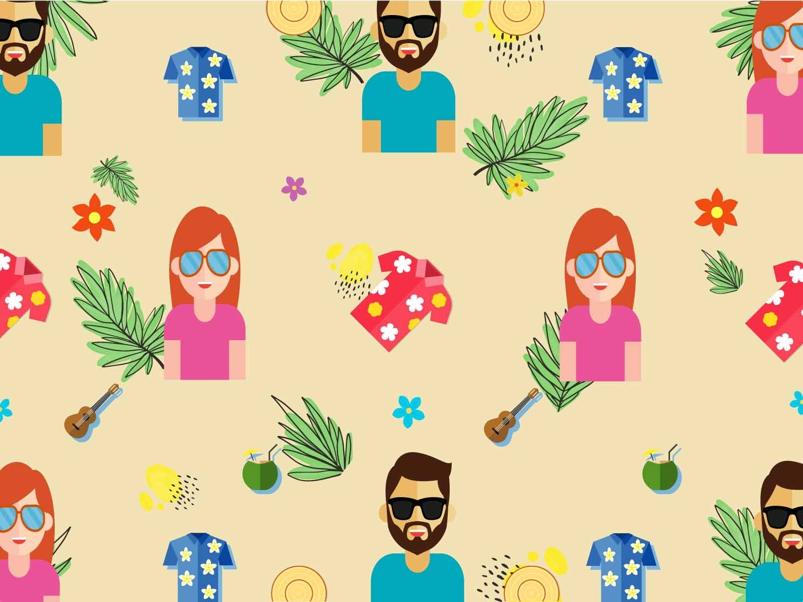 Summer Beach Pattern by Fitran Dian Heryanto on Dribbble